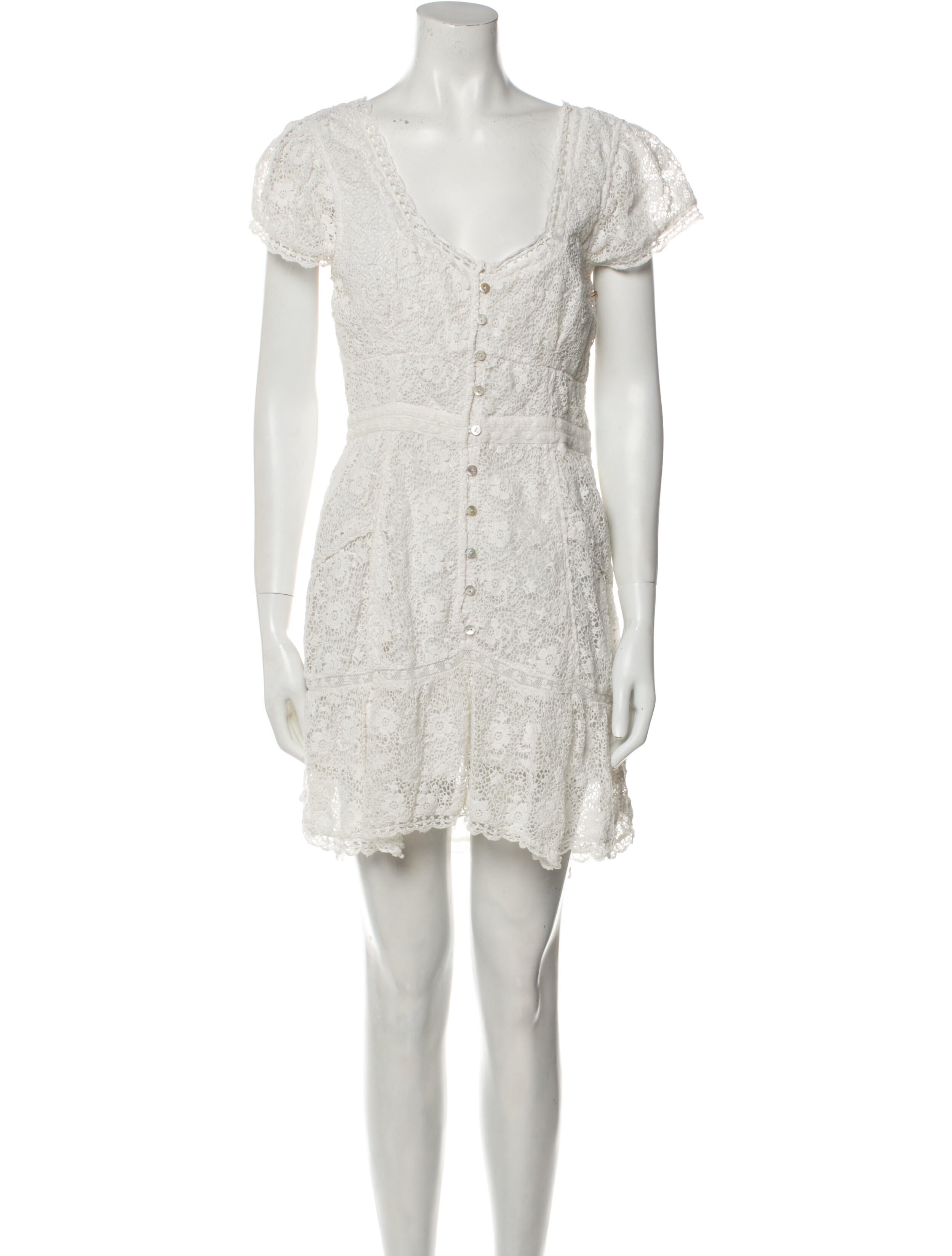 LoveShackFancy Lace Pattern Mini Dress - White Dresses, Clothing ...