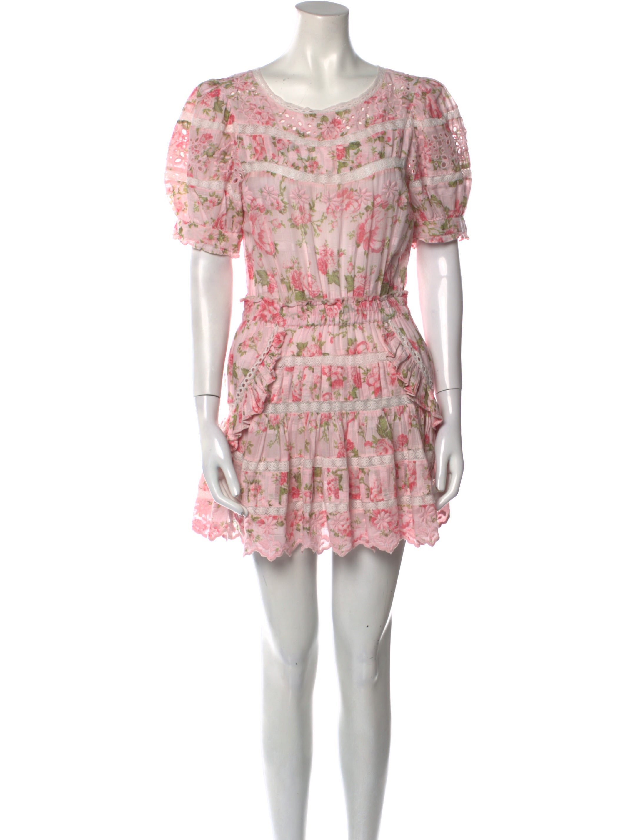 LoveShackFancy Floral Print Mini Dress - Pink Dresses, Clothing ...