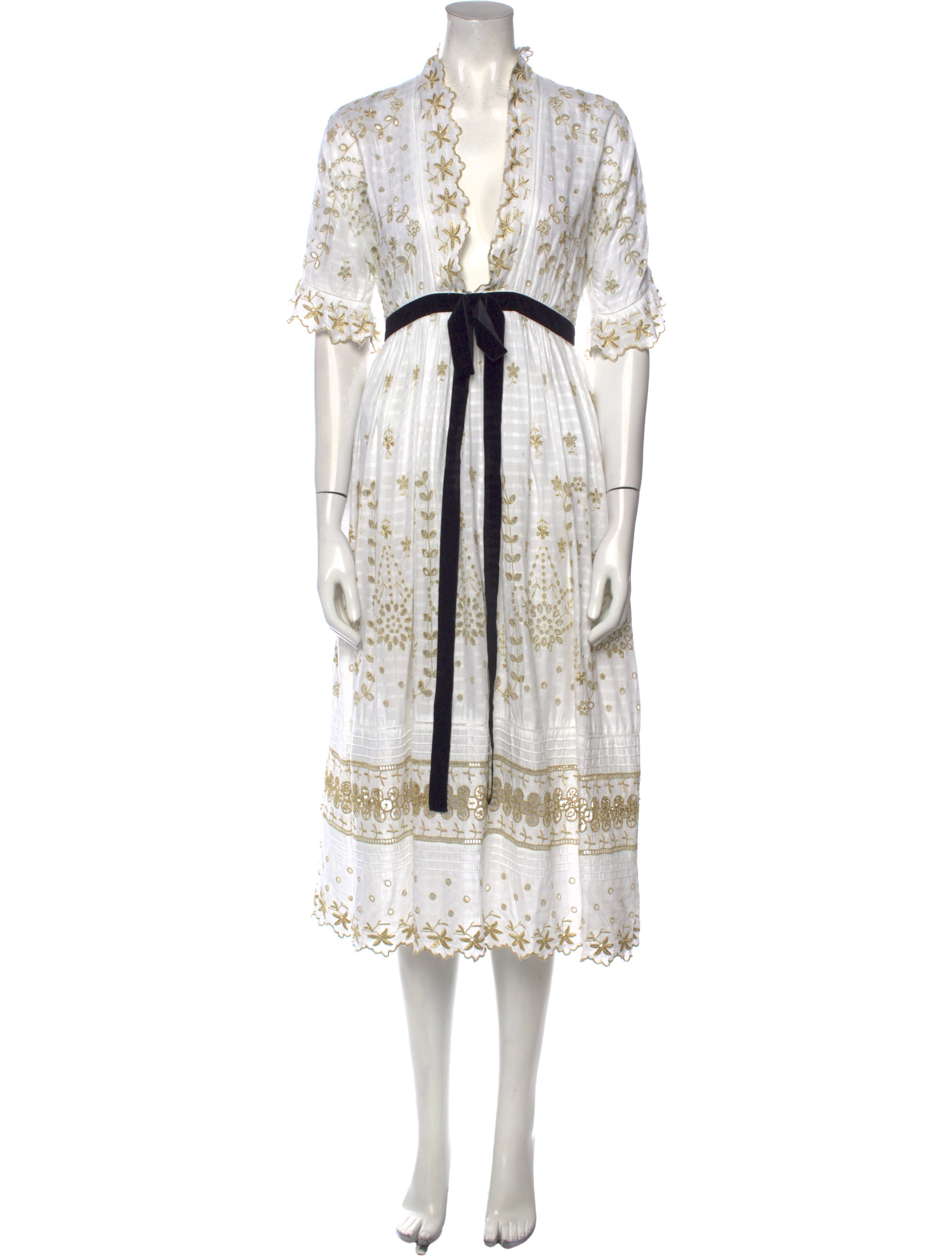 LoveShackFancy Lace Pattern Long Dress - White Dresses, Clothing ...