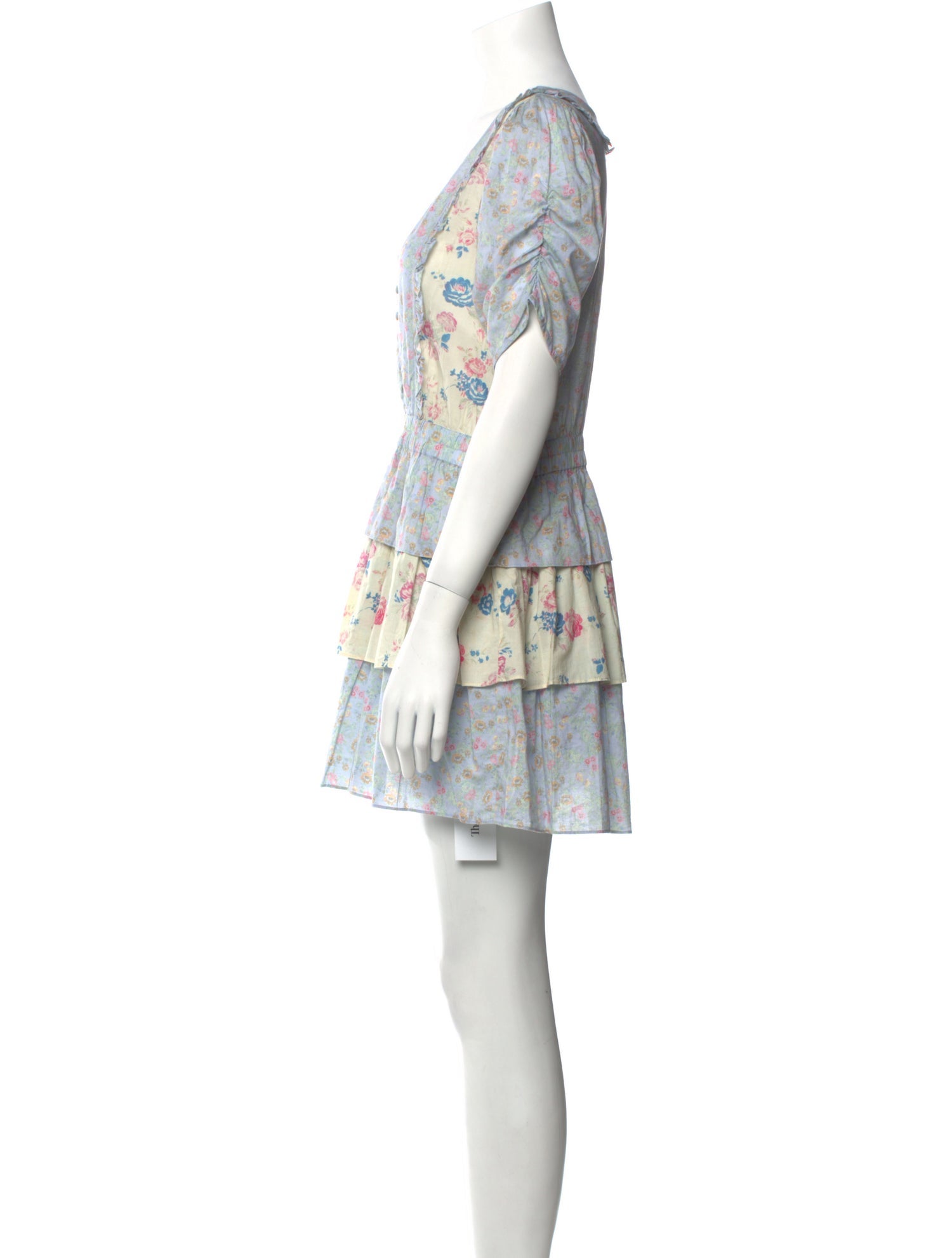 LoveShackFancy Floral Print Mini Dress - Blue Dresses, Clothing ...