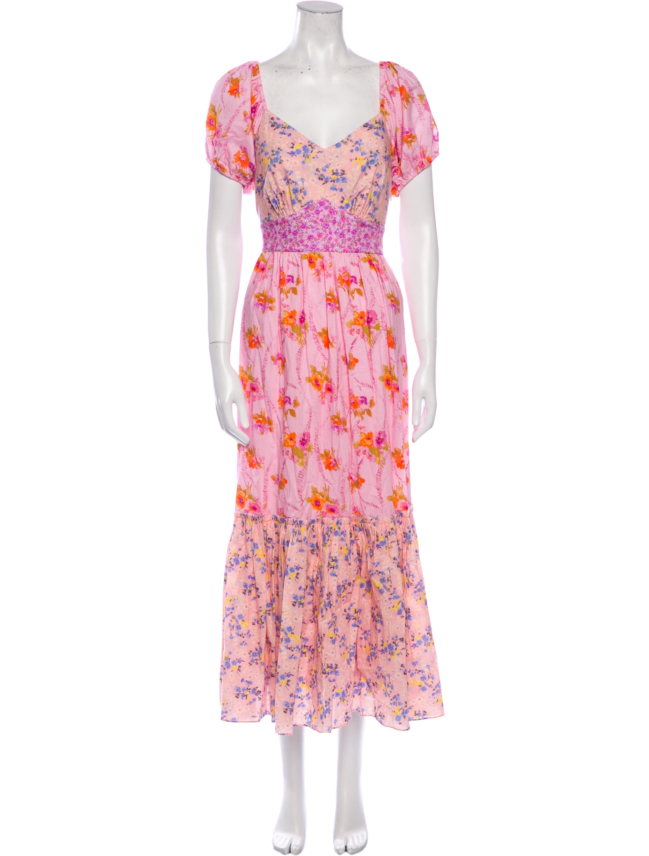 LoveShackFancy Floral Print Long Dress w/ Tags - Pink Dresses, Clothing ...