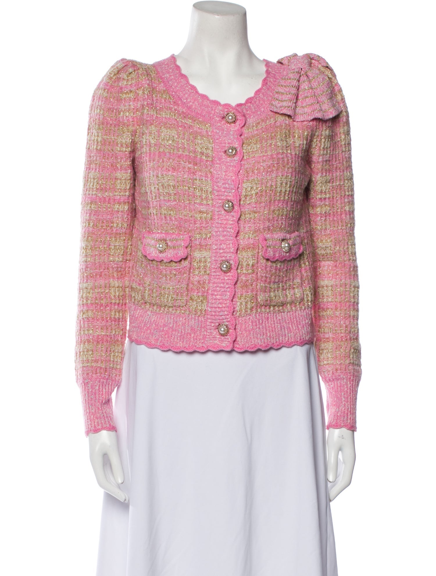 LoveShackFancy Tweed Pattern Evening Jacket - Pink Jackets, Clothing ...