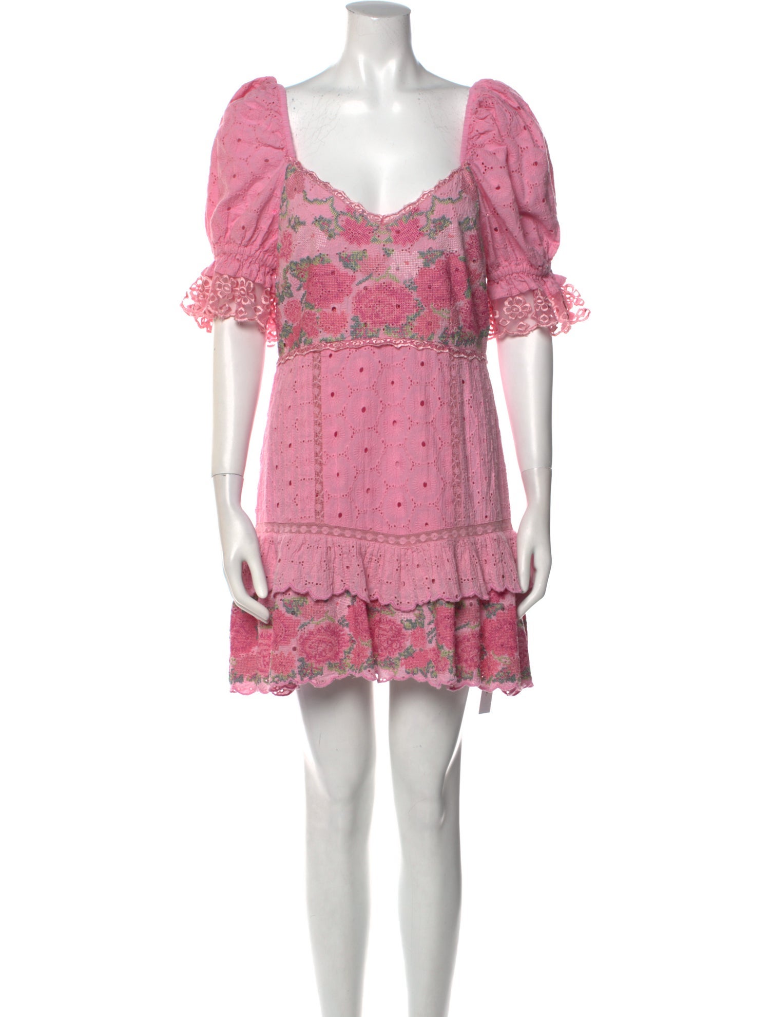 LoveShackFancy Floral Print Mini Dress - Pink Dresses, Clothing ...