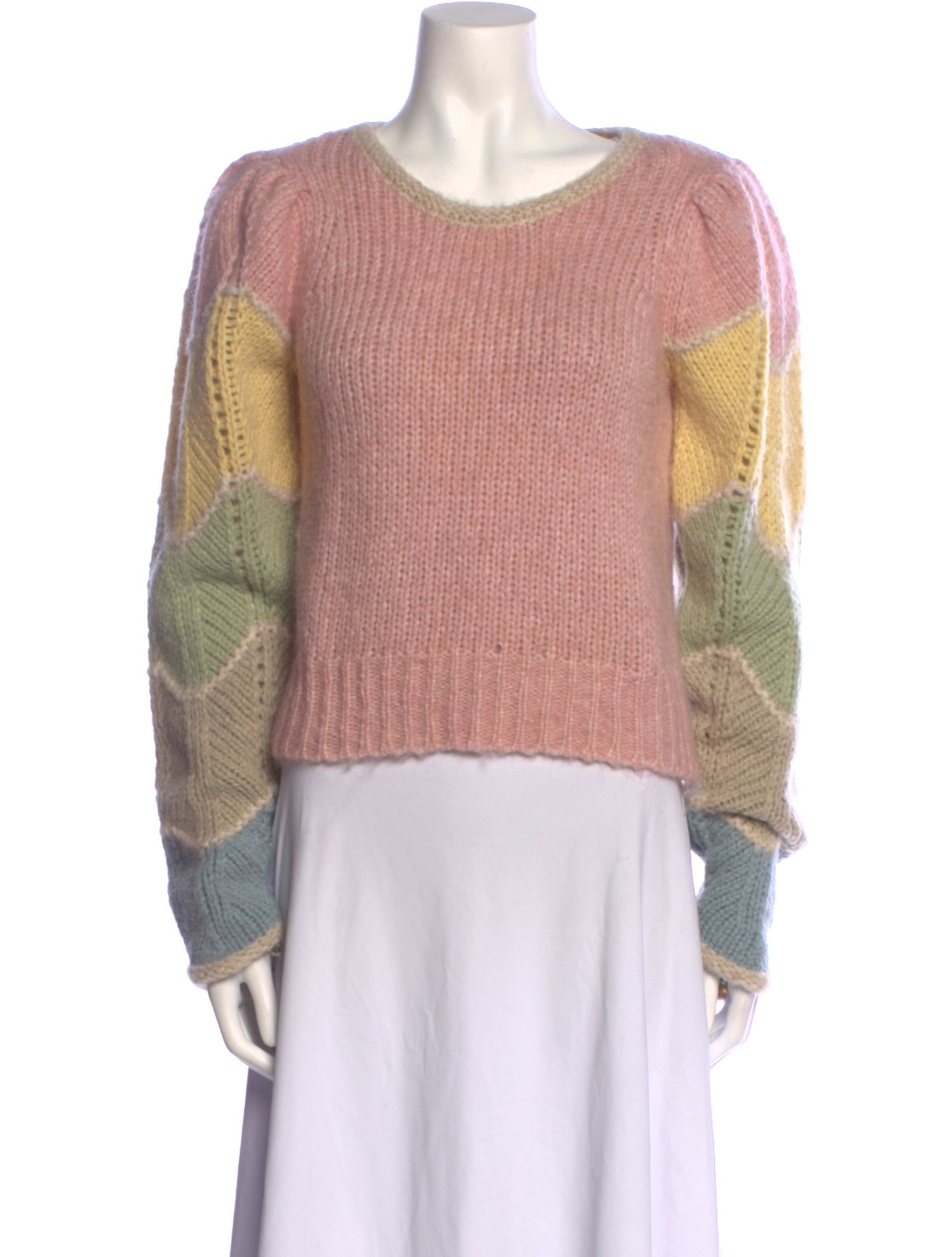 LoveShackFancy Printed Scoop Neck Sweater - Pink Knitwear, Clothing ...