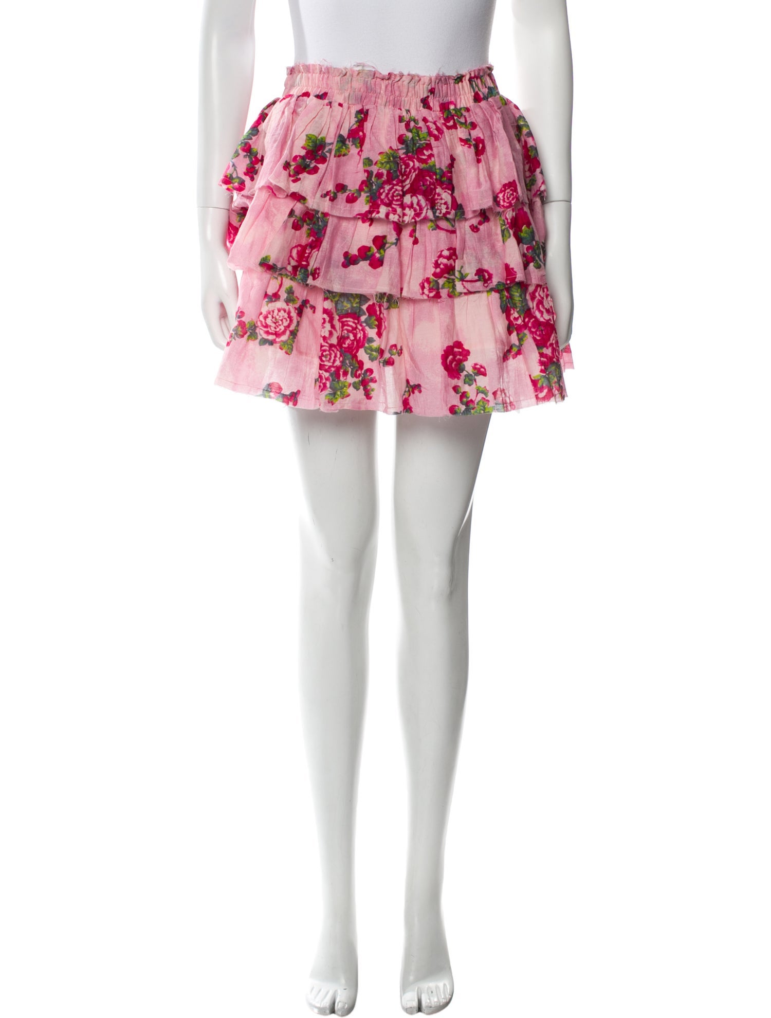 LoveShackFancy Floral Print Mini Skirt w/ Tags - Pink Skirts, Clothing ...