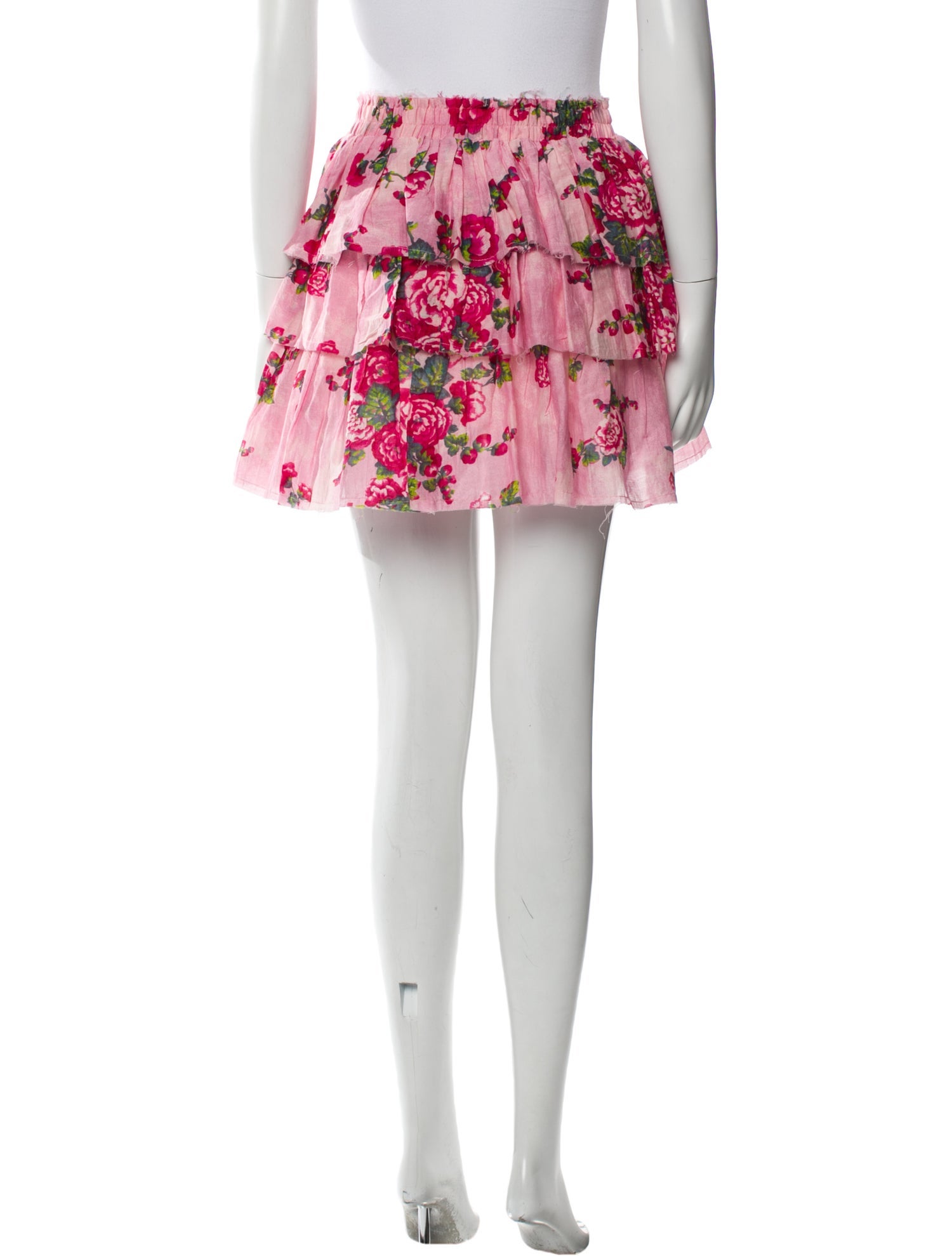 LoveShackFancy Floral Print Mini Skirt w/ Tags - Pink Skirts, Clothing ...