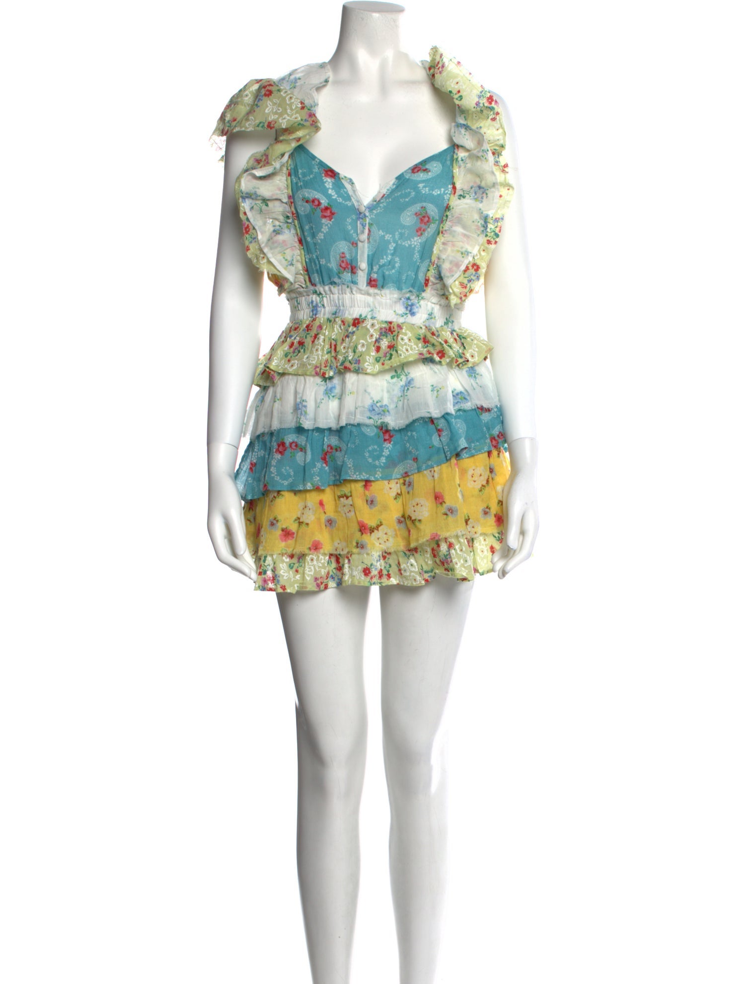 LoveShackFancy Floral Print Mini Dress - Blue Dresses, Clothing ...