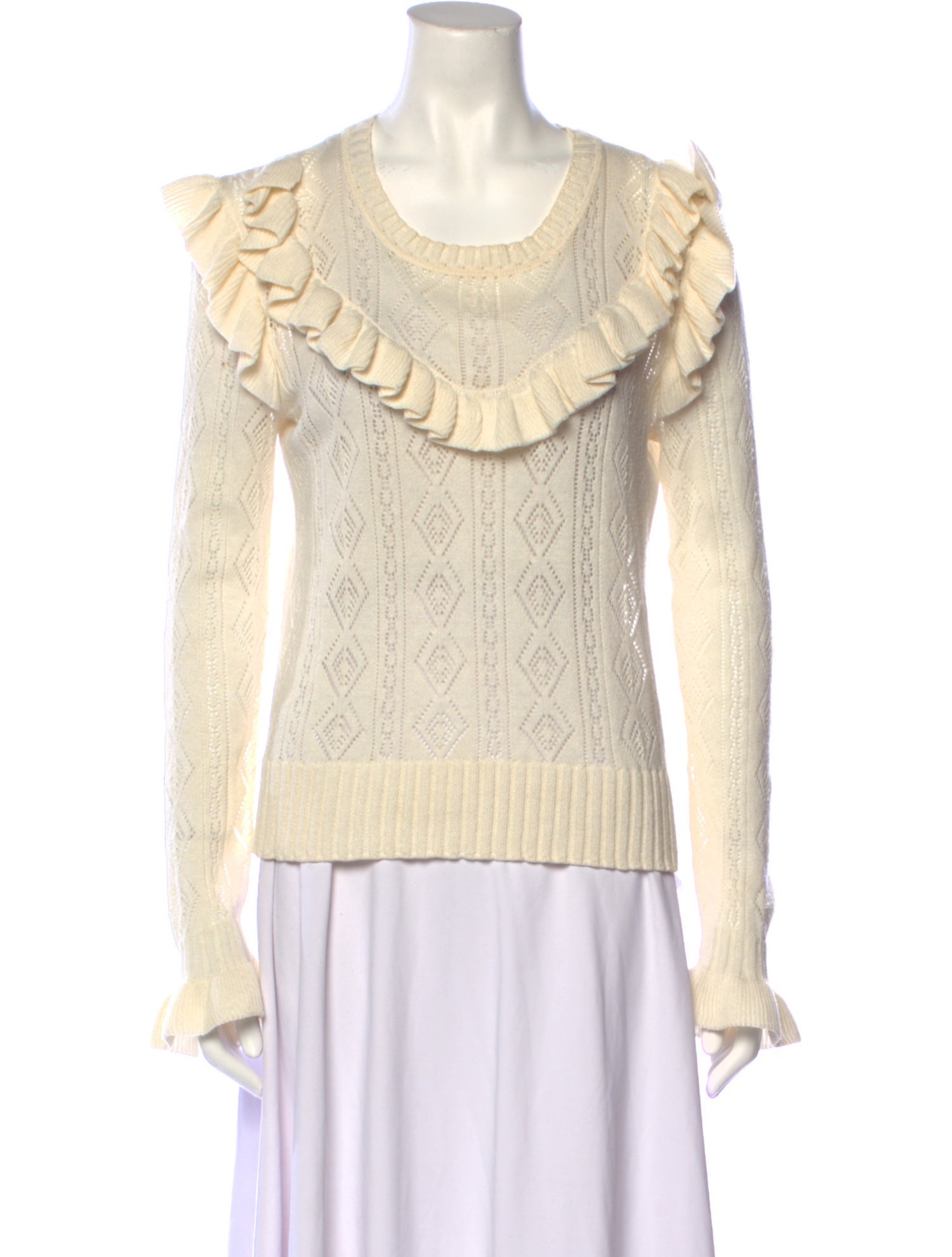 LoveShackFancy Scoop Neck Sweater - Neutrals Knitwear, Clothing ...