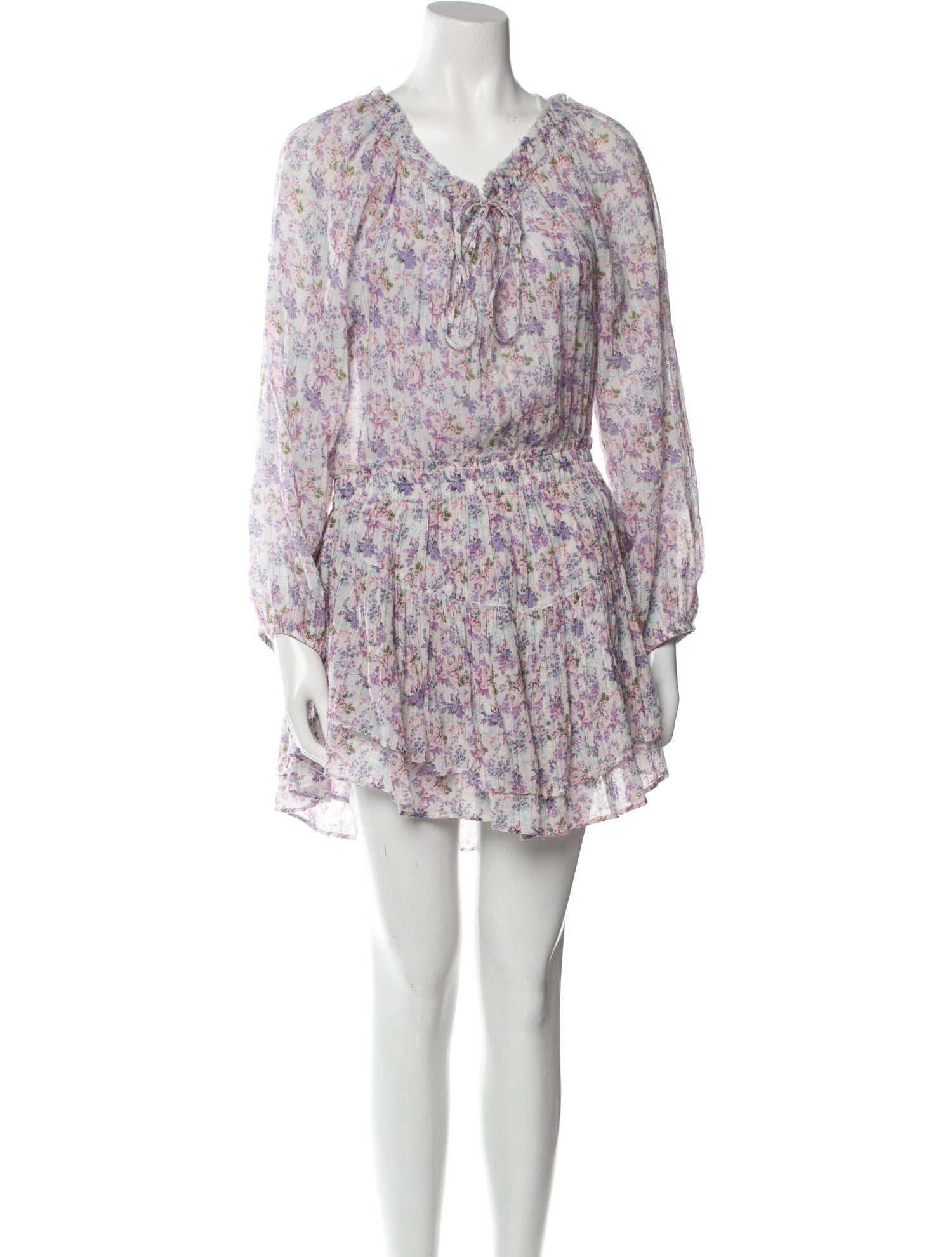 LoveShackFancy Floral Print Mini Dress - Blue Dresses, Clothing ...