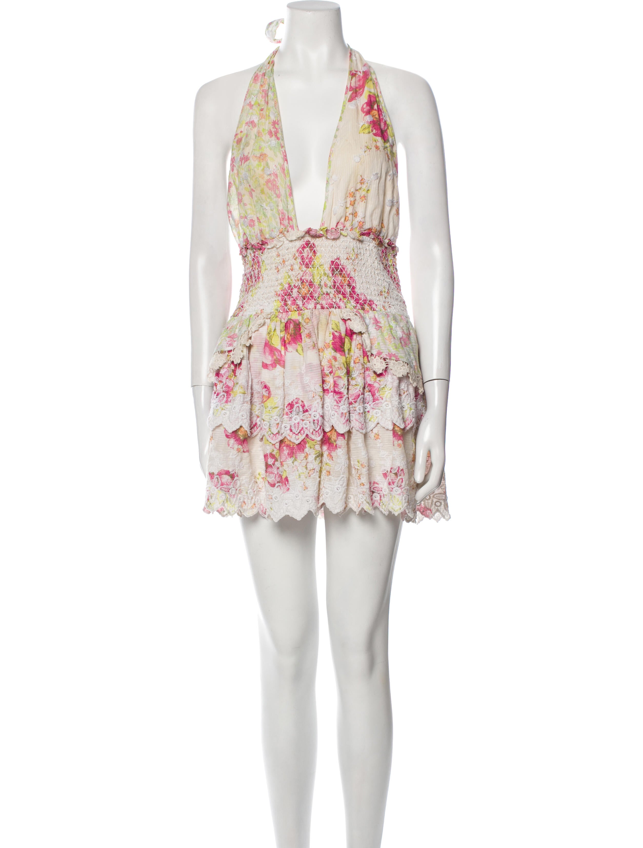 LoveShackFancy Lace Pattern Mini Dress - White Dresses, Clothing ...