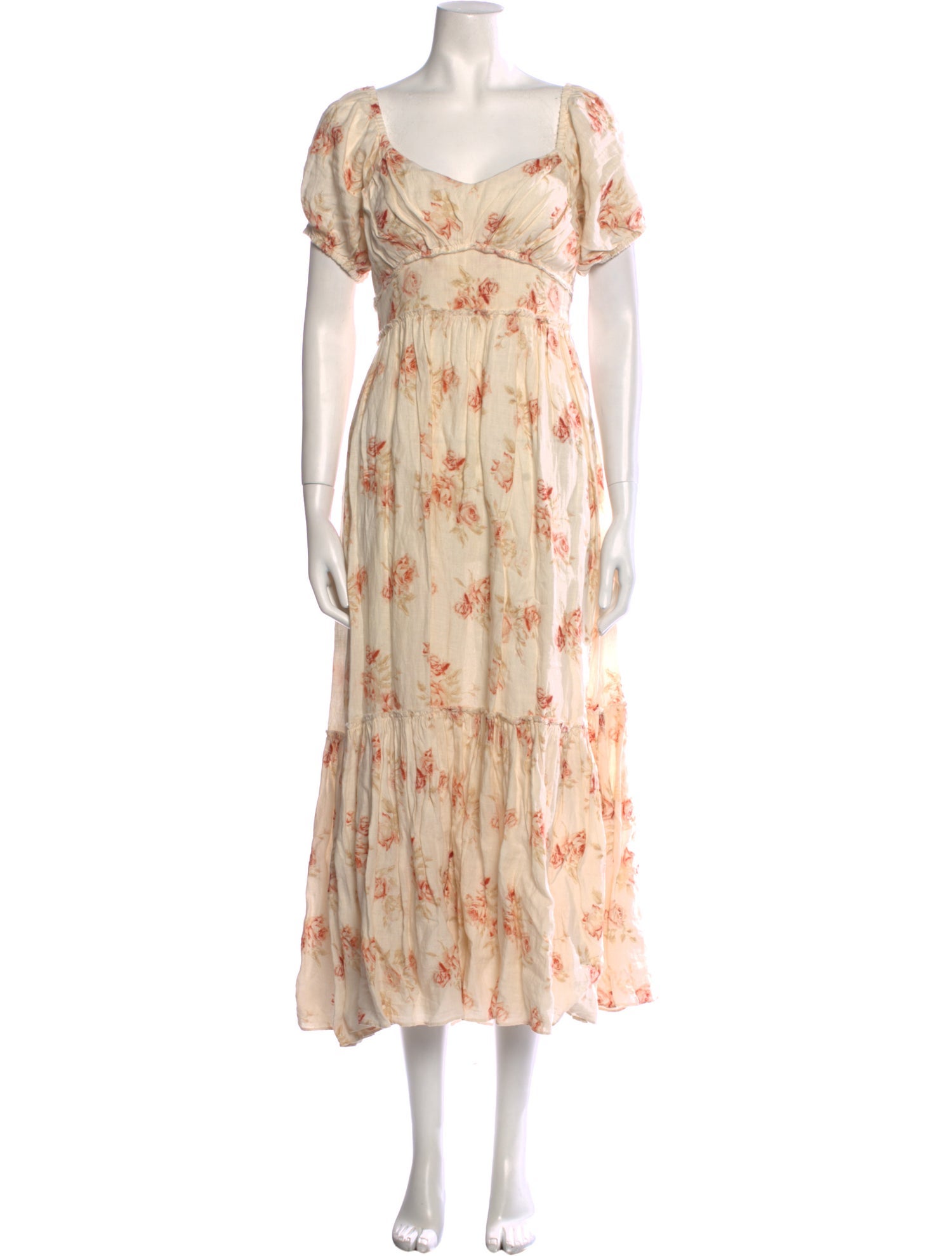 LoveShackFancy Floral Print Long Dress - Neutrals Dresses, Clothing ...