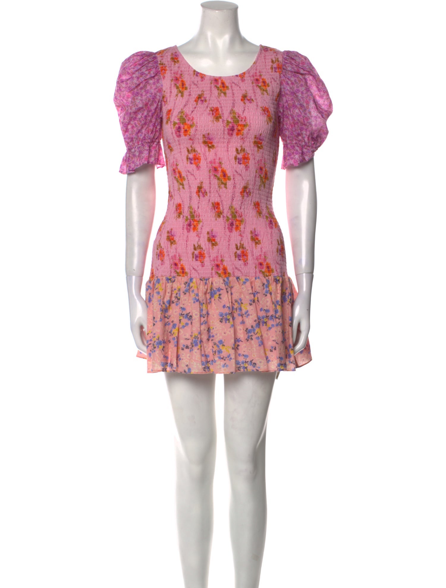LoveShackFancy Floral Print Mini Dress - Pink Dresses, Clothing ...