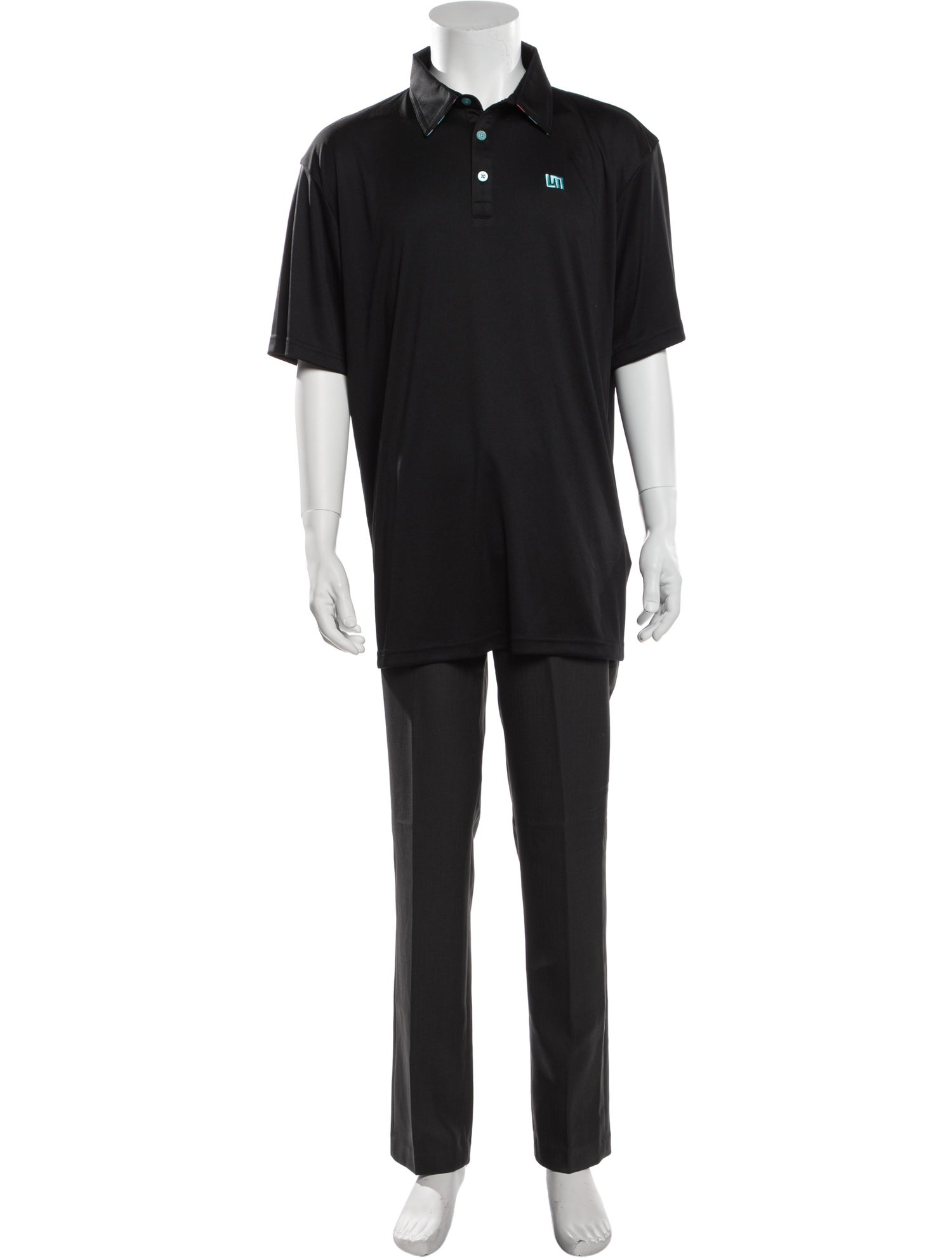 Loudmouth Golf Collar Short Sleeve Polo Shirt - Black Polos, Clothing ...