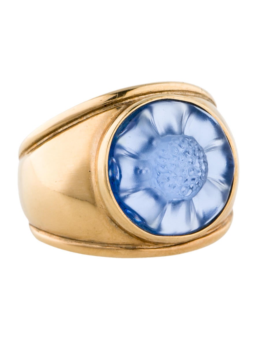 Lalique Carved Flower Crystal Ring - Rings - WLQ20125 | The RealReal