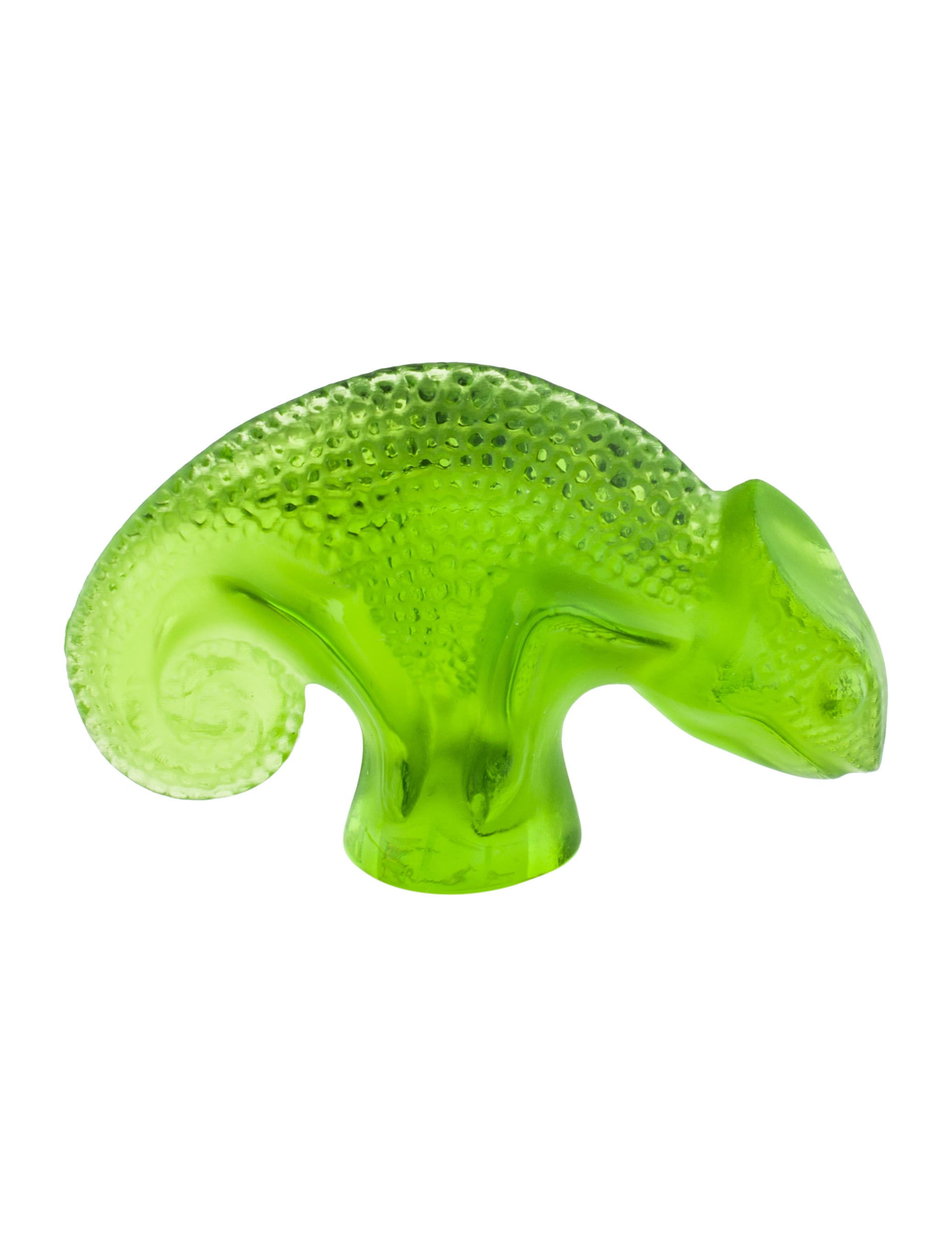 Lalique Crystal Chameleon Figurine - Green Decorative Accents, Decor ...