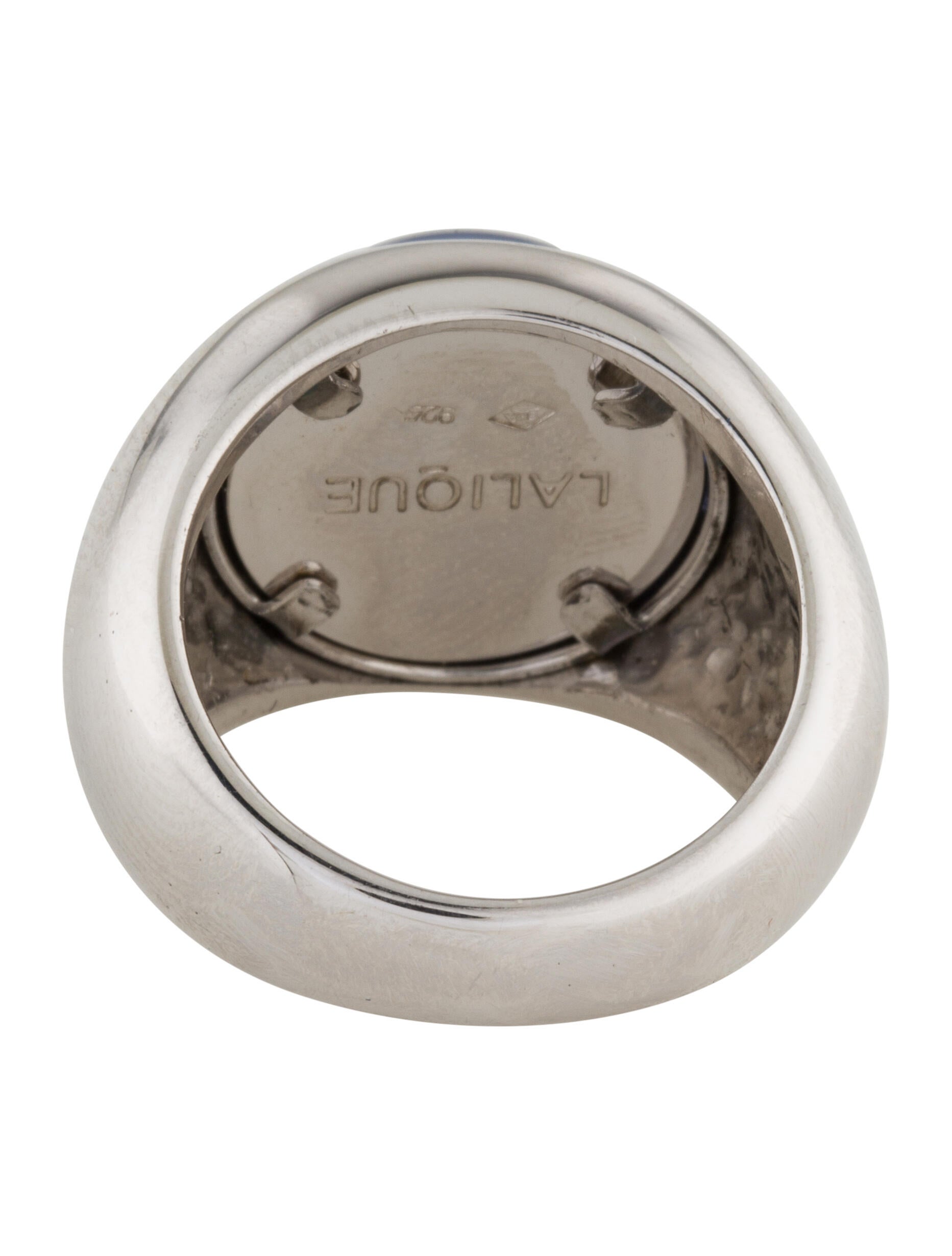 Lalique Crystal 'Gourmande' Cocktail Ring - Blue, Sterling Silver ...