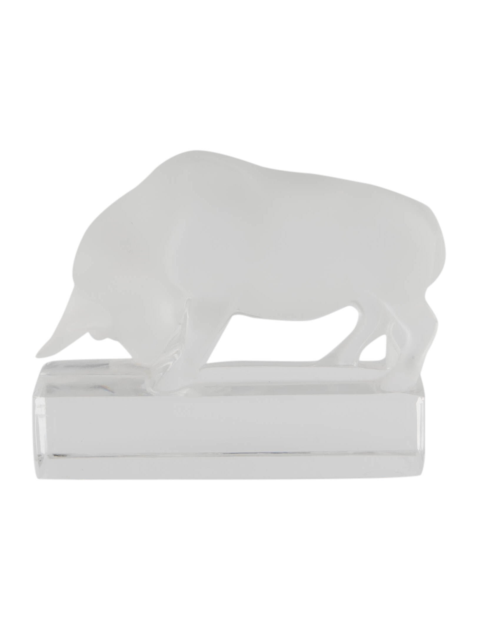 Lalique Crystal Bull Paperweight - Clear Decorative Accents, Decor ...