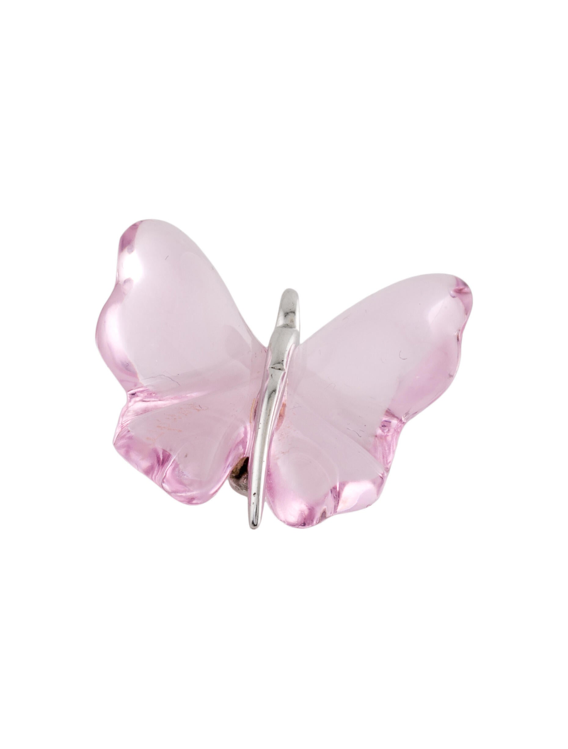 Lalique Crystal Papillon Pendant - Pink Pendant Necklace, Necklaces ...