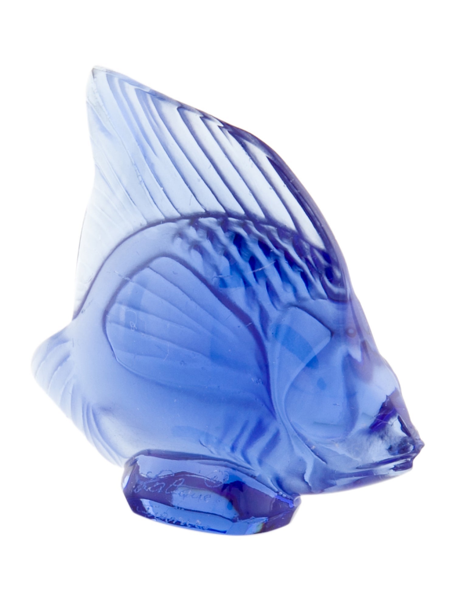 Lalique Crystal Fish Figurine - Blue Decorative Accents, Decor ...
