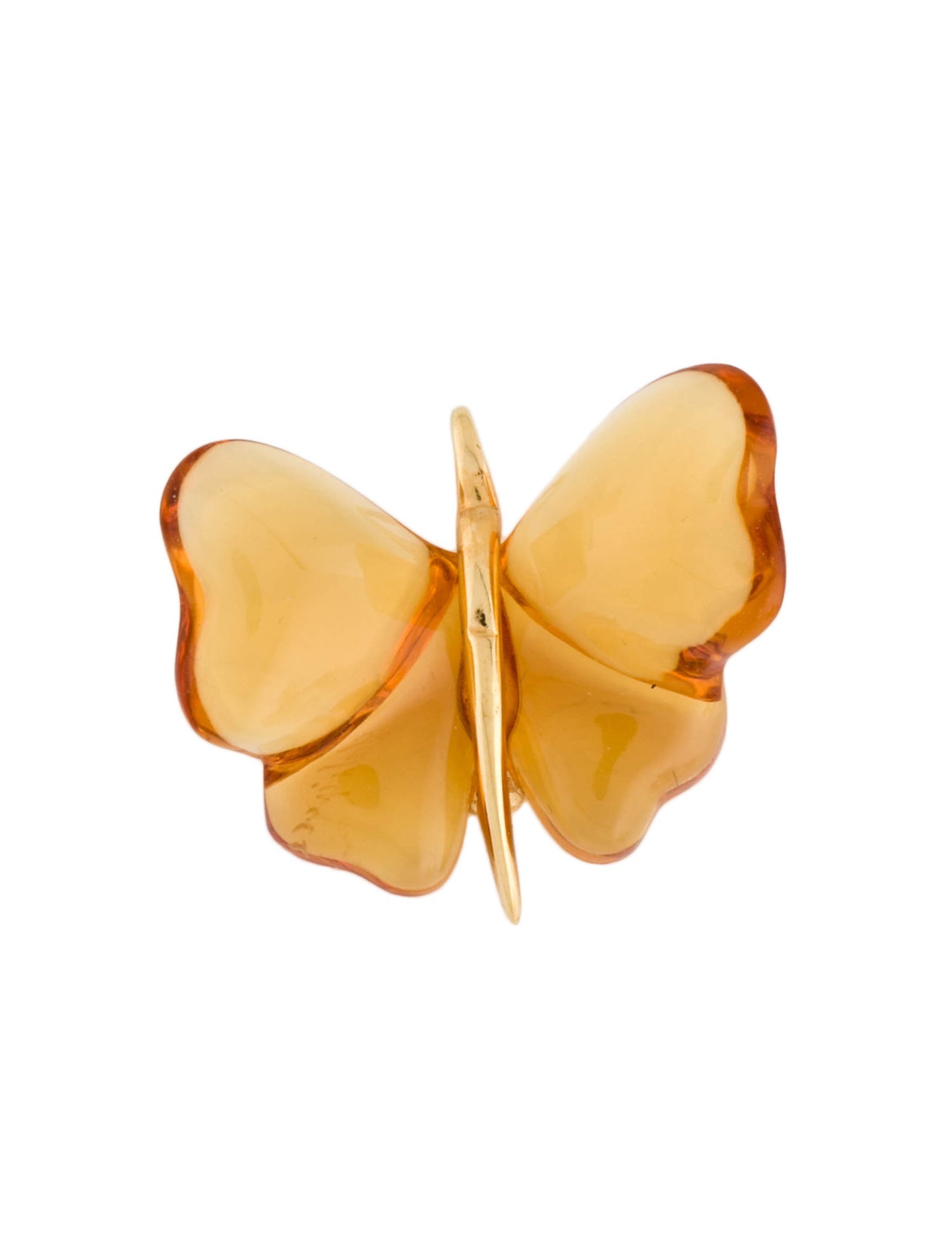 Lalique 18K Papillon Pendant - 18K Yellow Gold Pendant, Brooches ...
