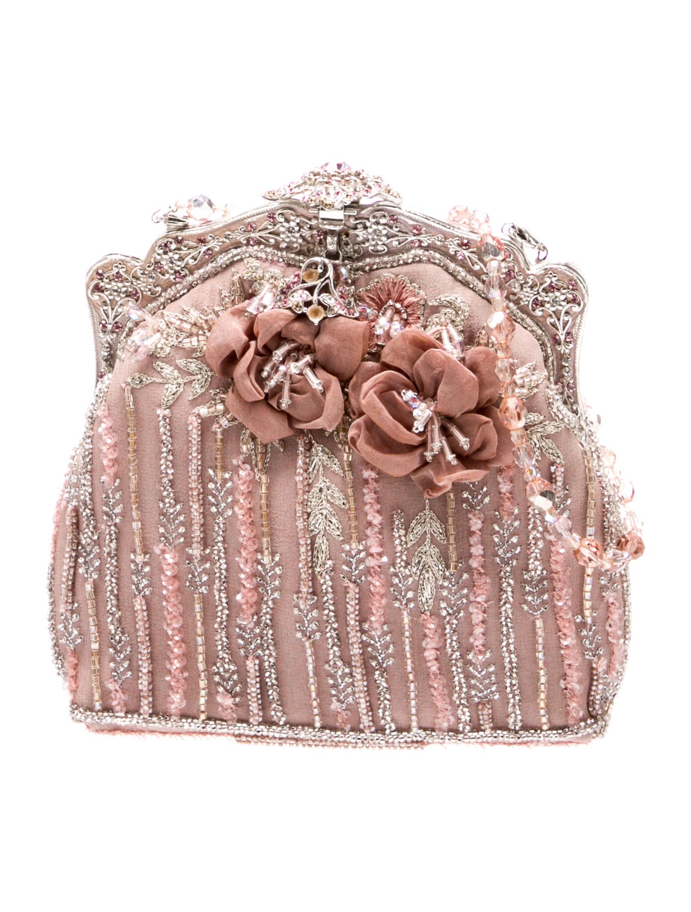 Larisa Barrera Beaded Embellished Evening Bag - Pink Evening Bags ...