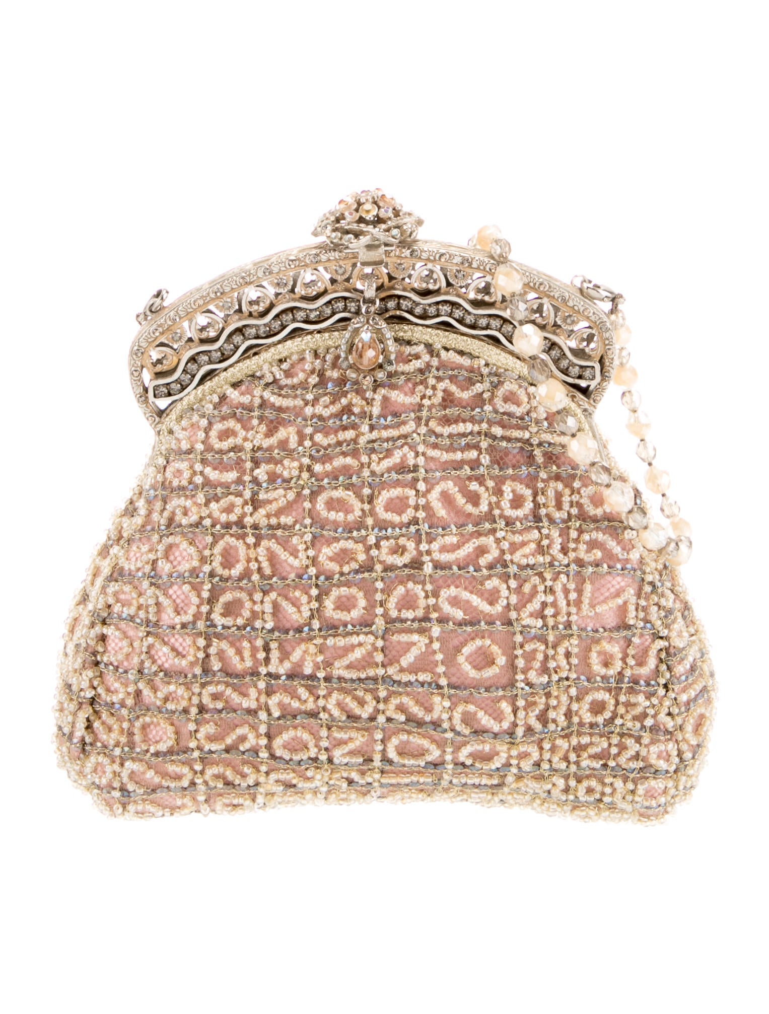 Jimmy Choo Bonny Silver Satin and Crystal Mesh Bag - Silver Evening ...