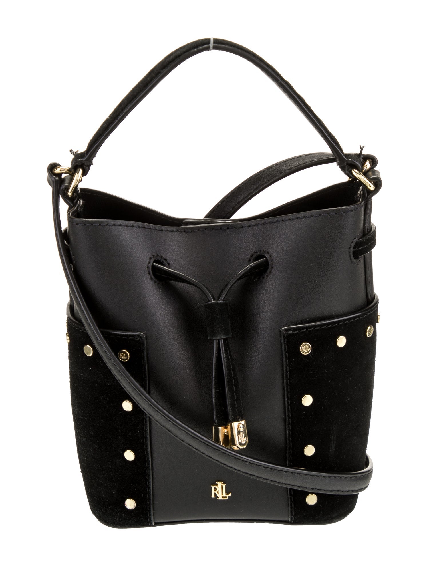 Lauren Ralph Lauren Leather Bucket Bag - Black Bucket Bags, Handbags ...