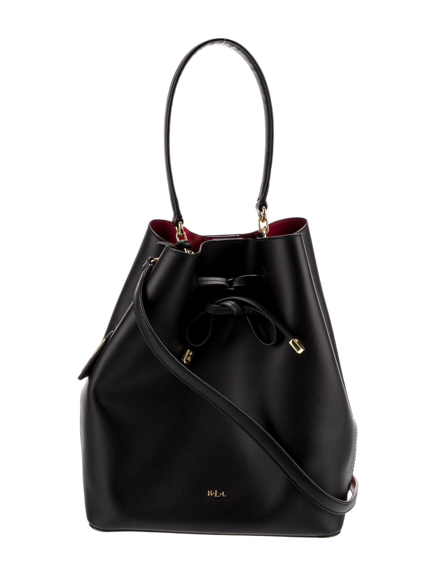 Lauren Ralph Lauren Leather Bucket Bag - Black Bucket Bags, Handbags ...