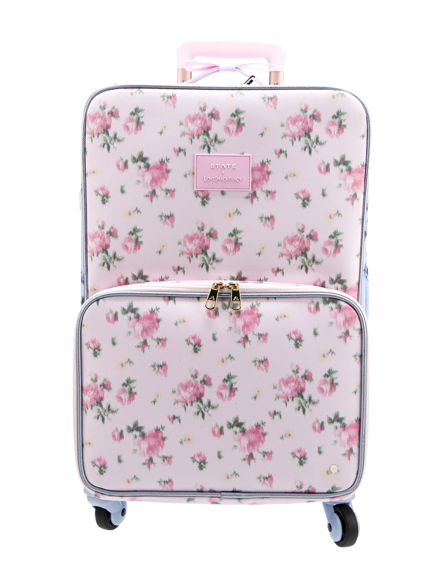 LoveShackFancy x STATE Printed Canvas Rolling Suitcase w/Tags - Pink ...