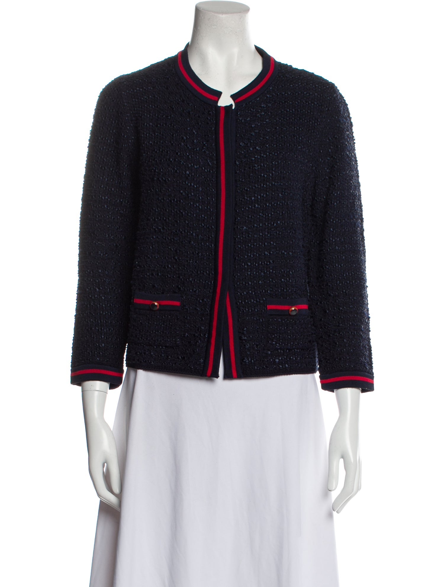 Luisa Spagnoli Tweed Pattern Evening Jacket w/ Tags - Blue Jackets, Clothing - WLSSN21187 | The ...