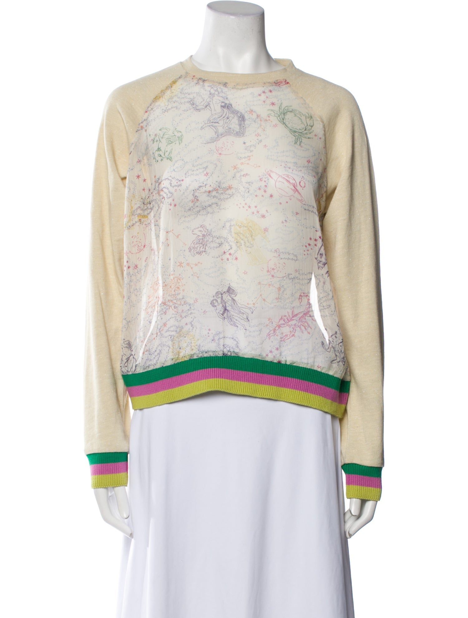 Le Superbe Striped Crew Neck Sweater - Yellow Knitwear, Clothing ...