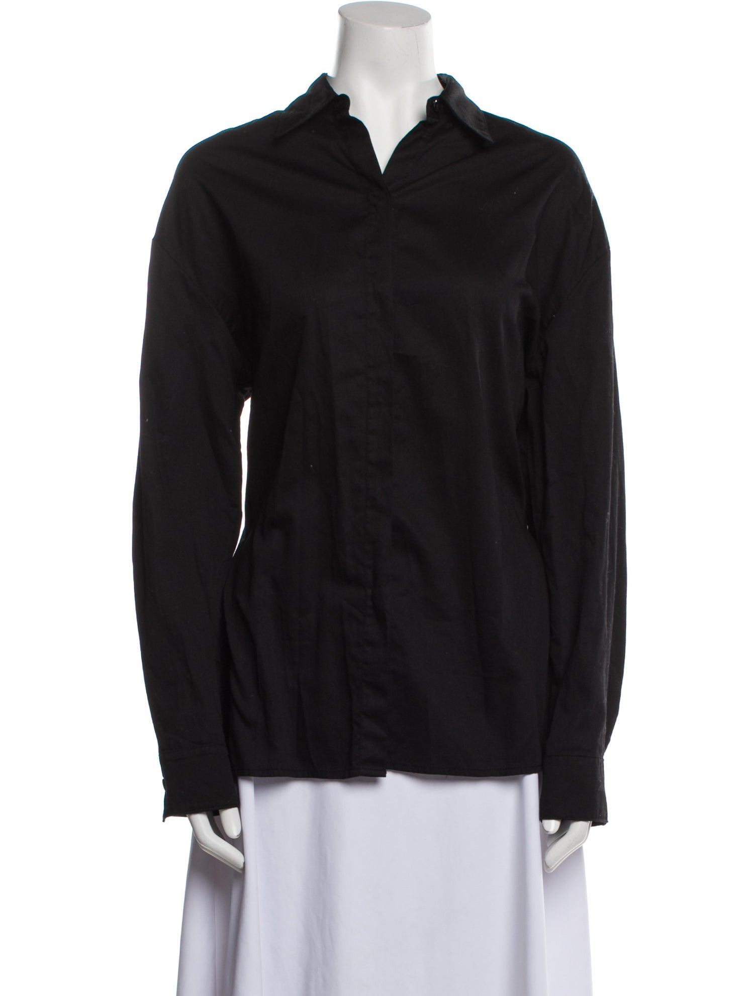 Leset Long Sleeve Button-Up Top - Blue Tops, Clothing - WLTEE25265 ...