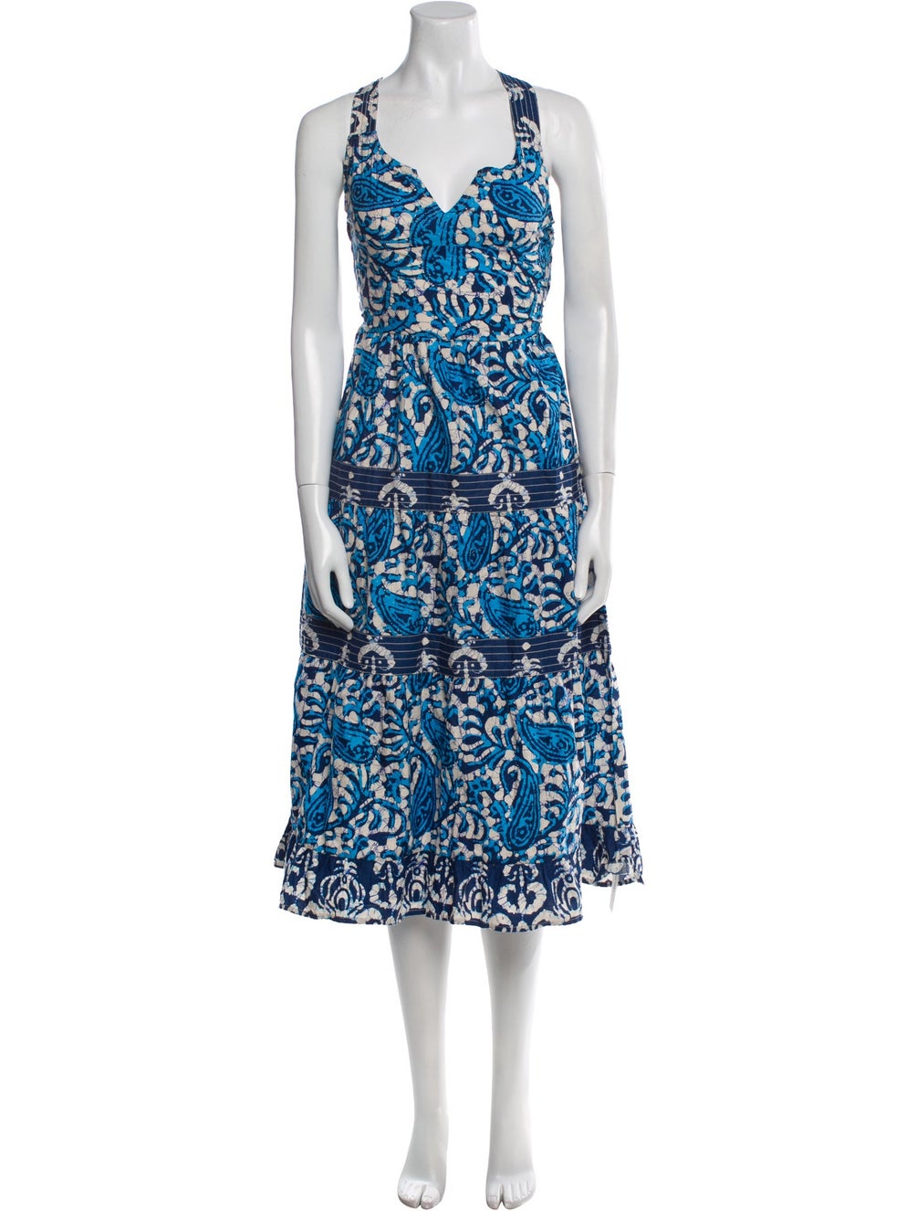 Love the Label Printed Midi Length Dress - Blue Dresses, Clothing ...