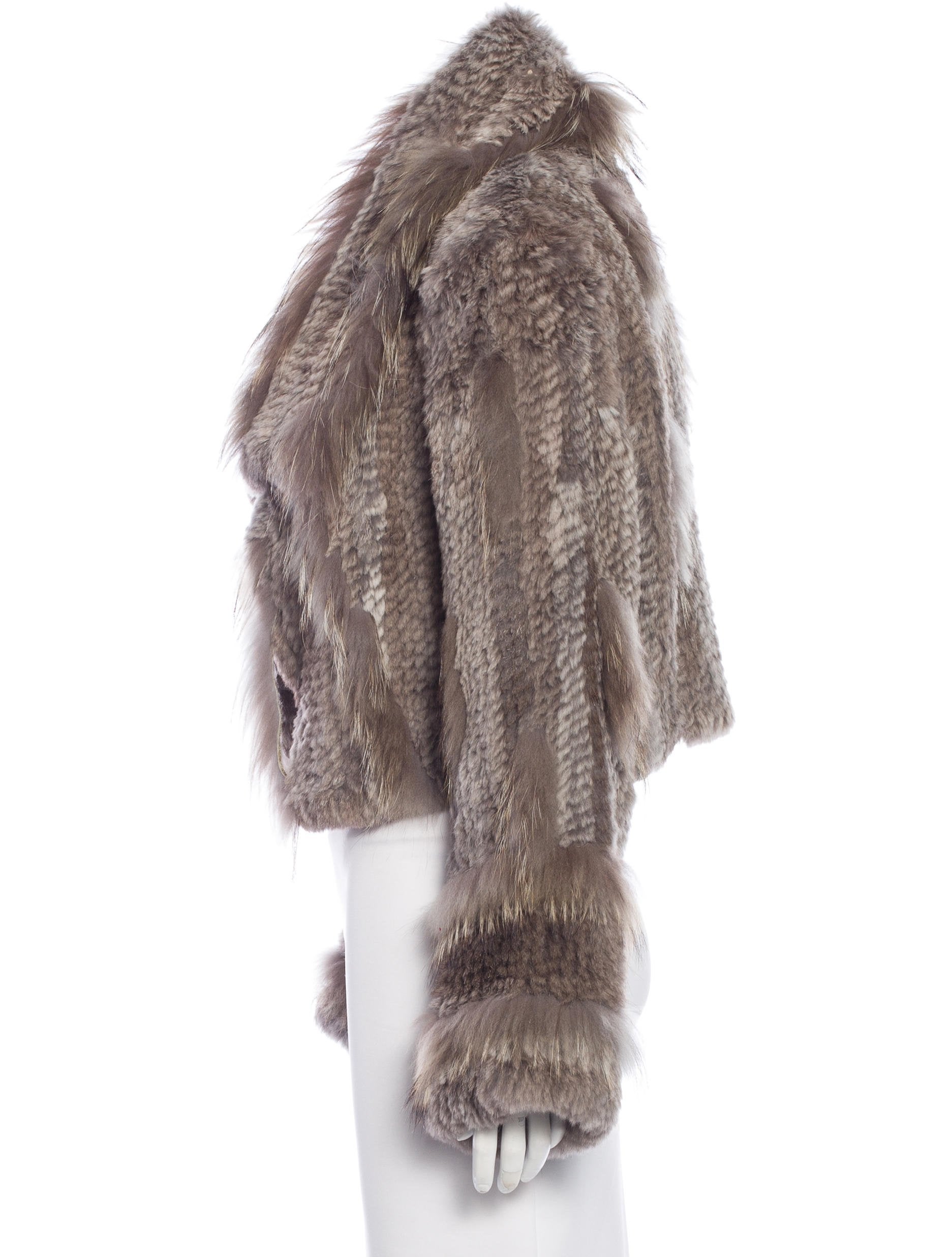 Love Token Knitted Fur Jacket - Grey Jackets, Clothing - WLTOK20008 ...