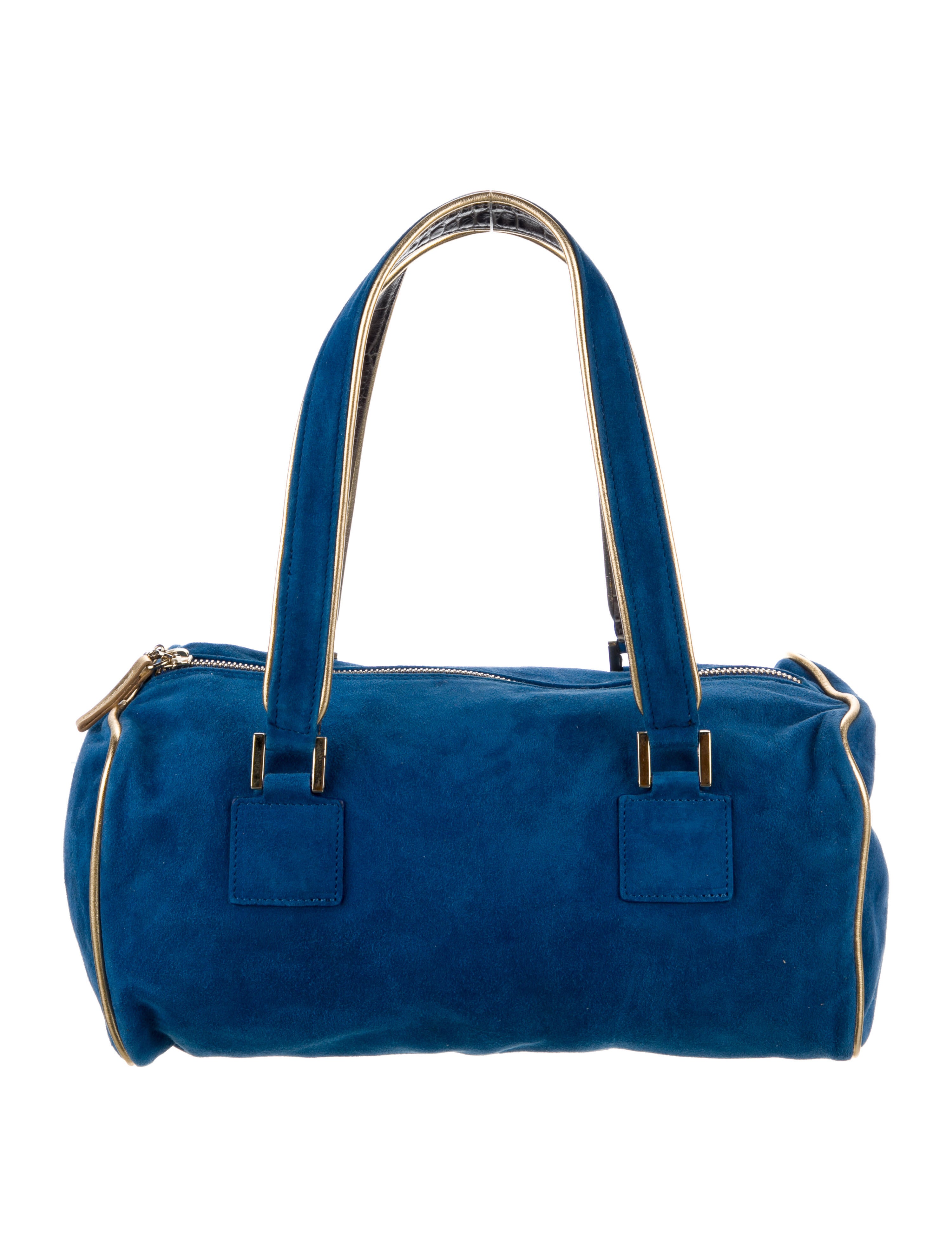M Missoni Suede Leather Trim Shoulder Bag - Blue Shoulder Bags ...