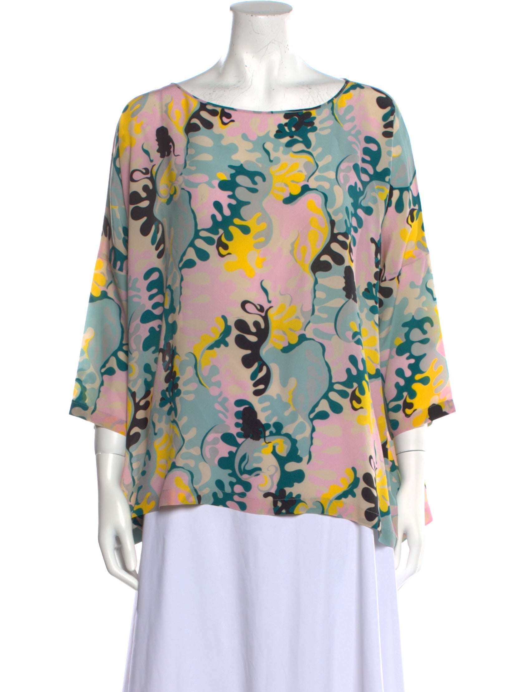 M Missoni Silk Printed Blouse - Blue Tops, Clothing - WM4102218 | The ...