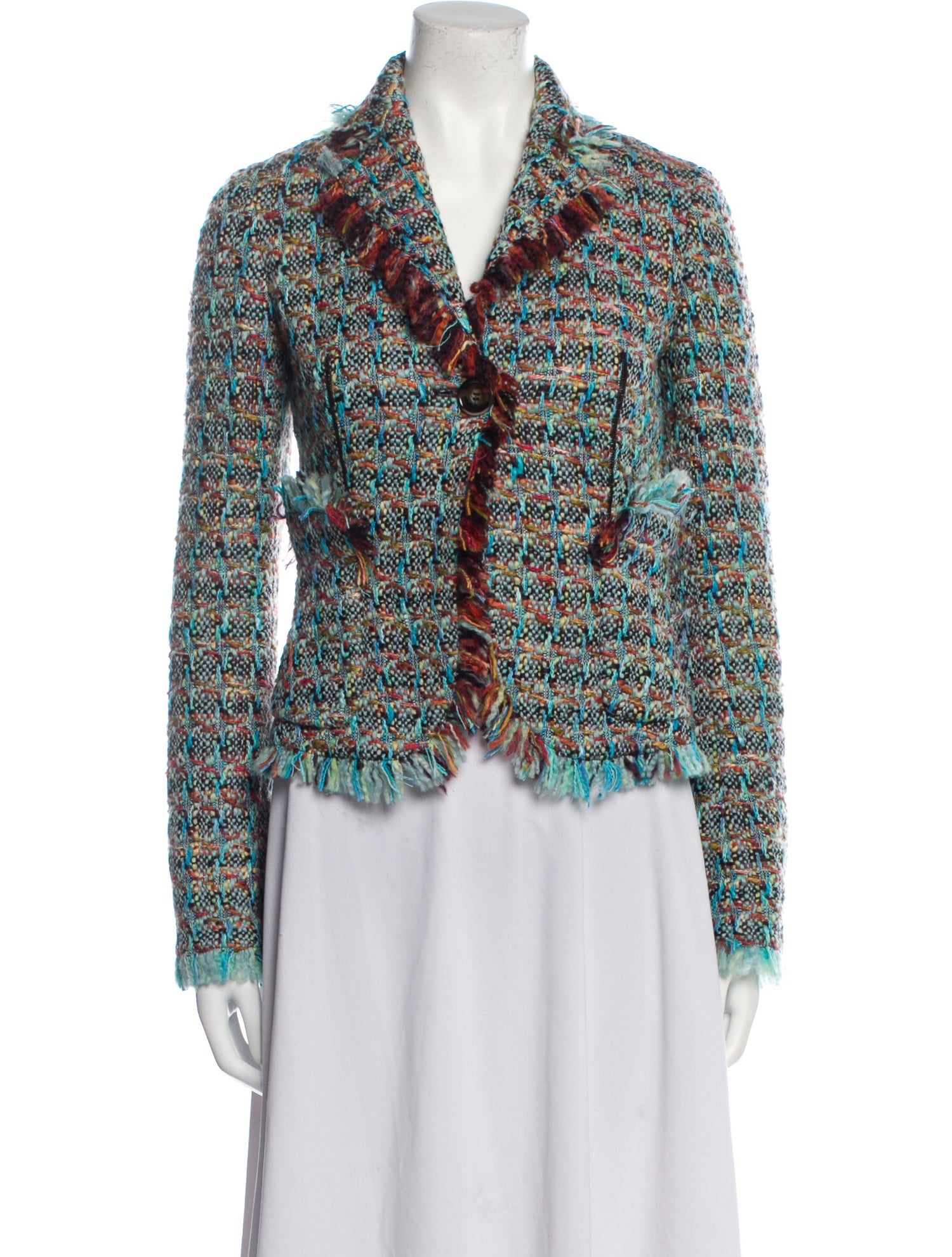 M Missoni Tweed Pattern Evening Jacket - Blue Jackets, Clothing ...