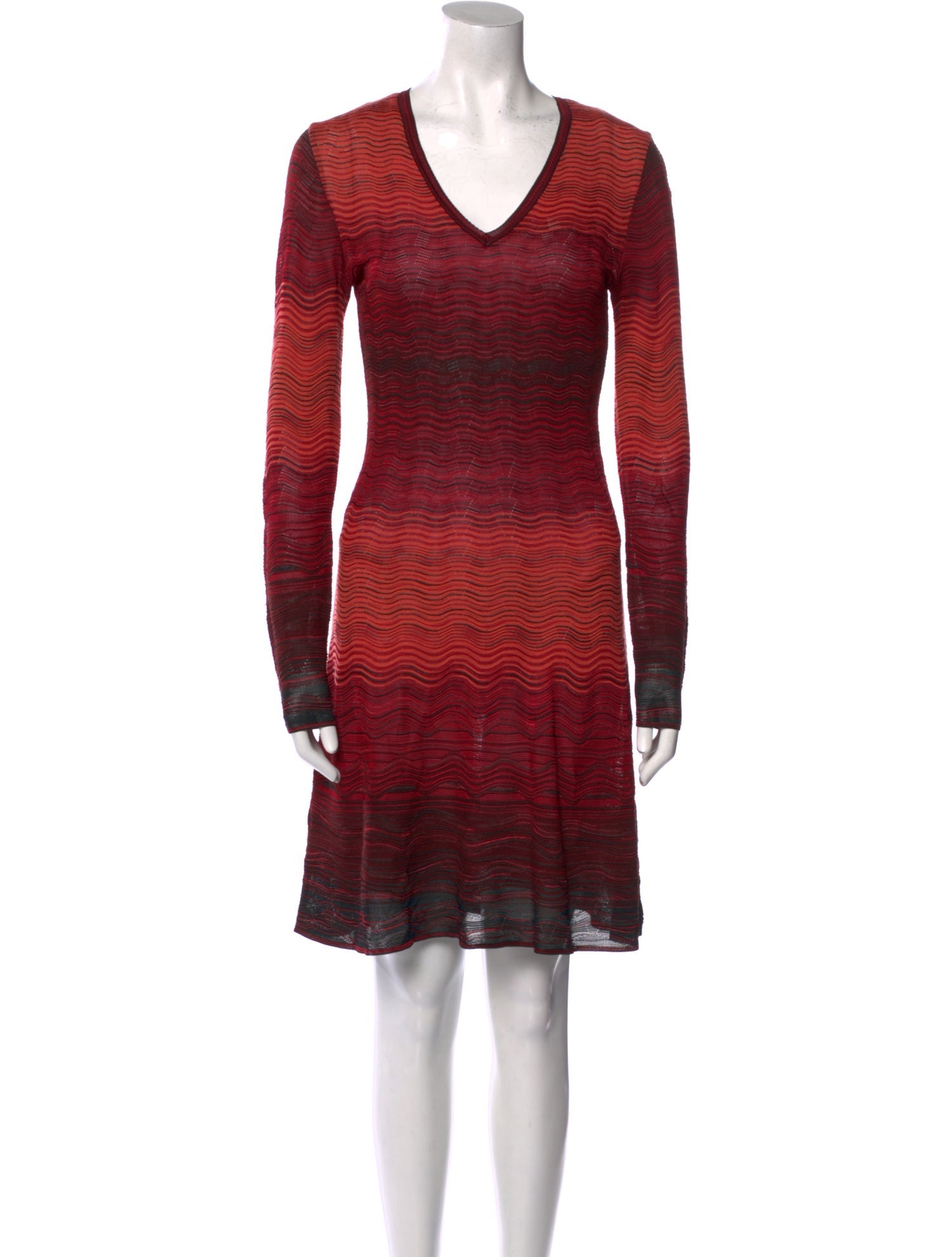 M Missoni V-Neck Mini Dress - Red Dresses, Clothing - WM4115174 | The RealReal