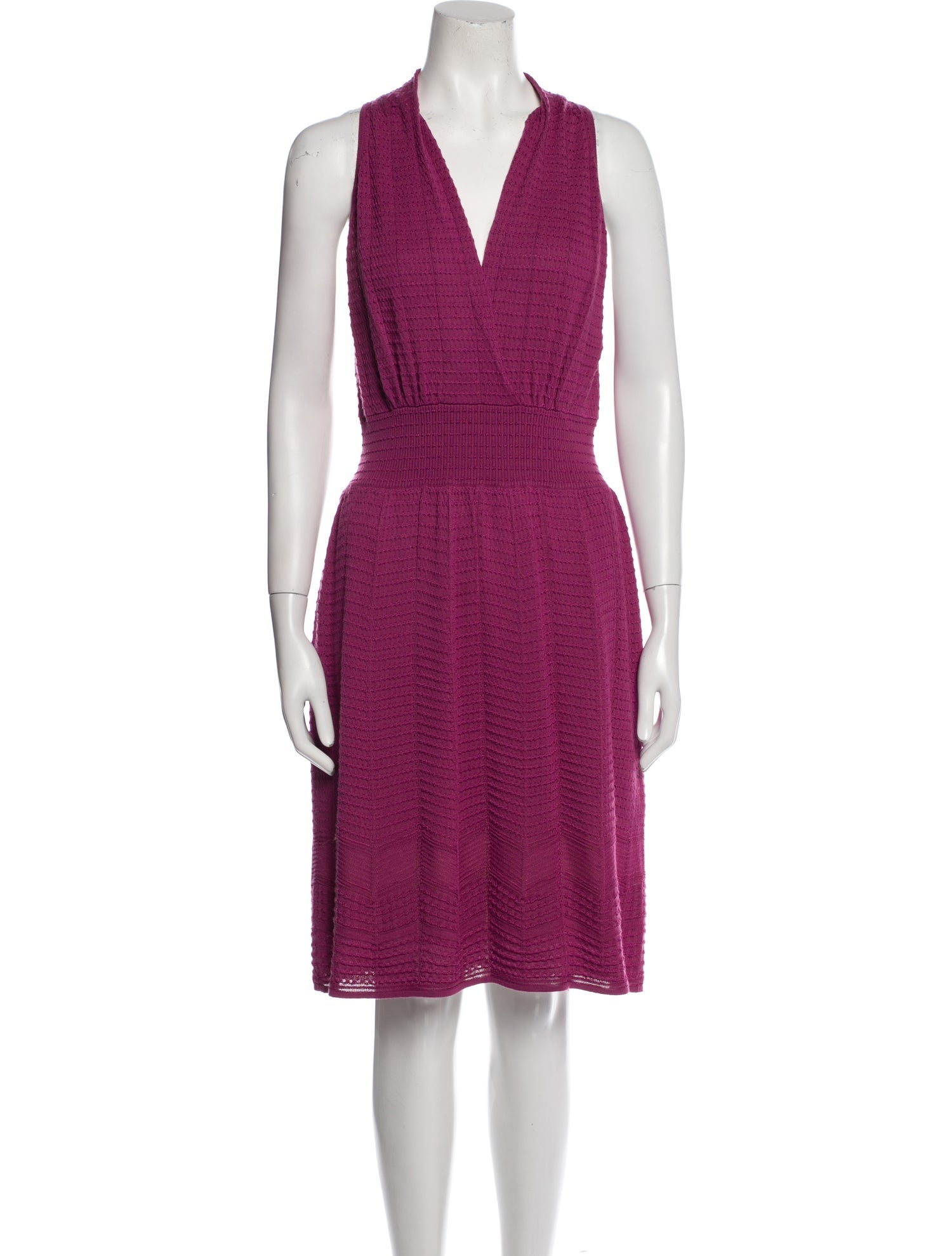 M Missoni V-Neck Knee-Length Dress - Purple Dresses, Clothing - WM4116141 | The RealReal