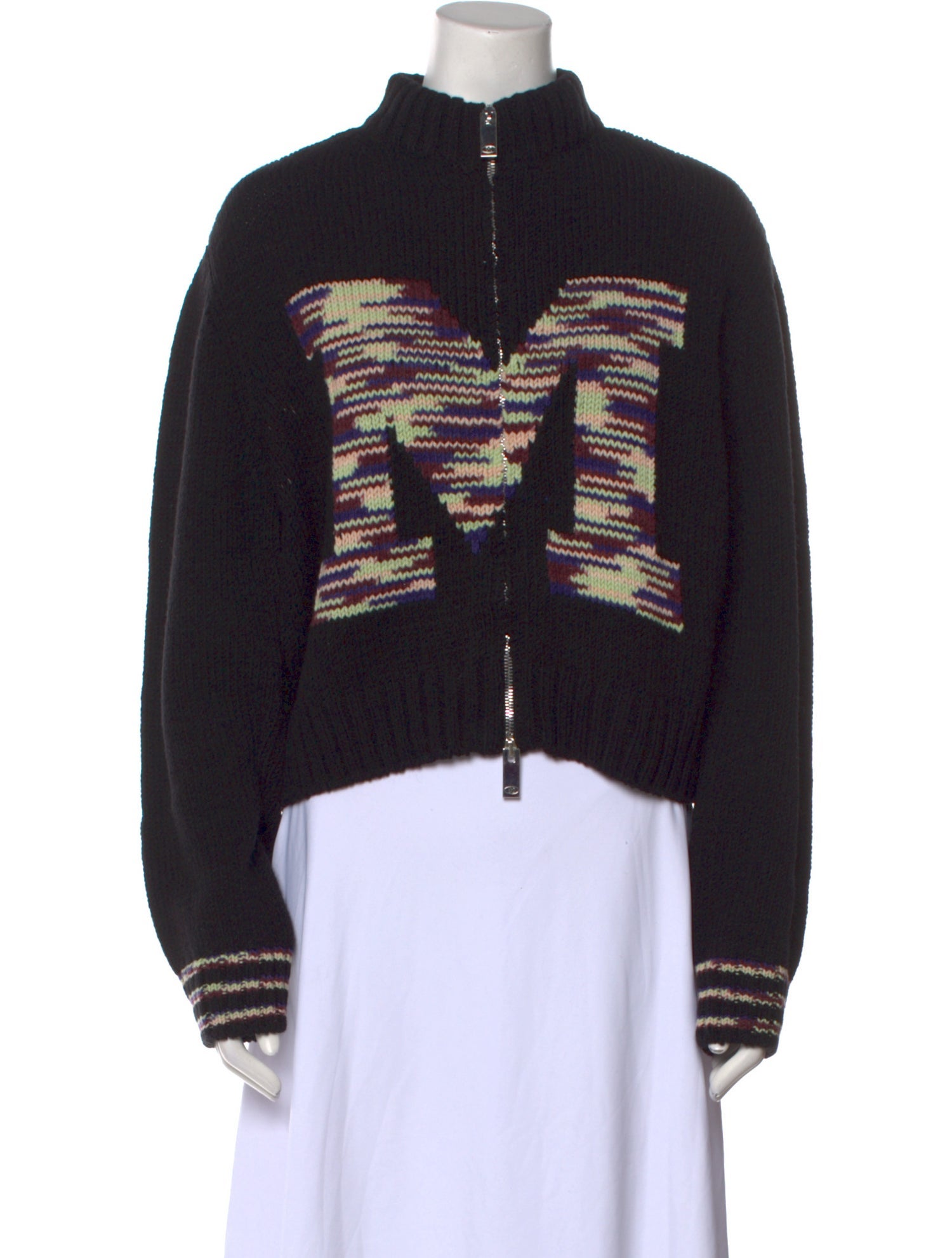 M Missoni Striped Mock Neck Sweater - Black Knitwear, Clothing - WM4116331 | The RealReal