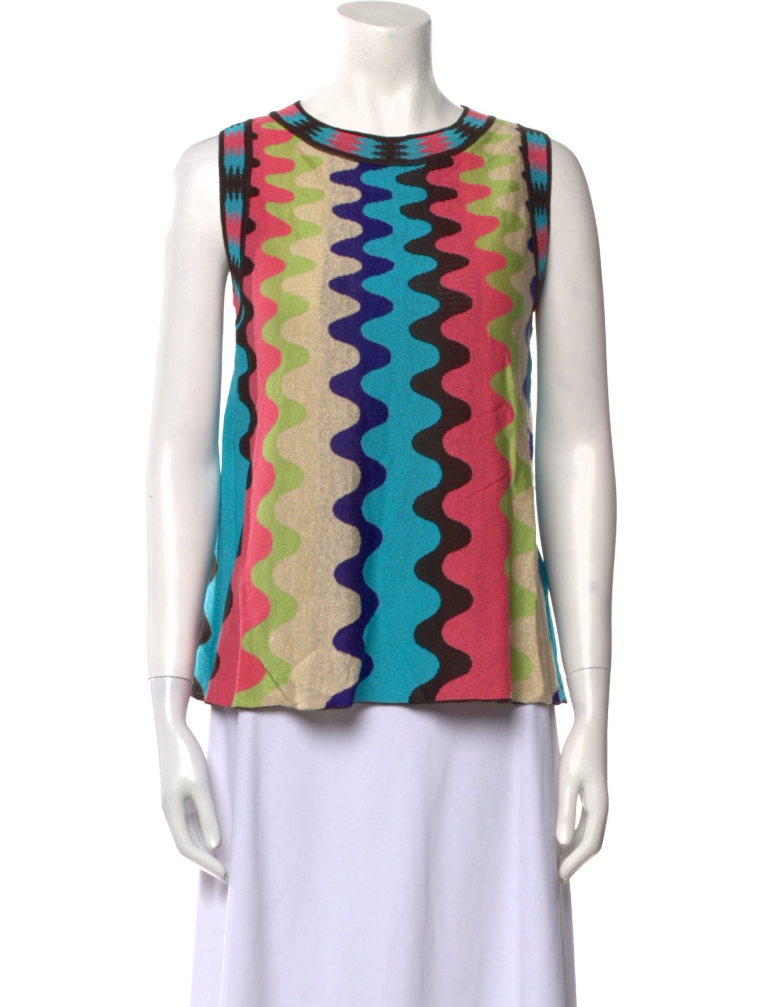 M Missoni Printed Bateau Neckline Top w/ Tags - Blue Tops, Clothing - WM4116392 | The RealReal