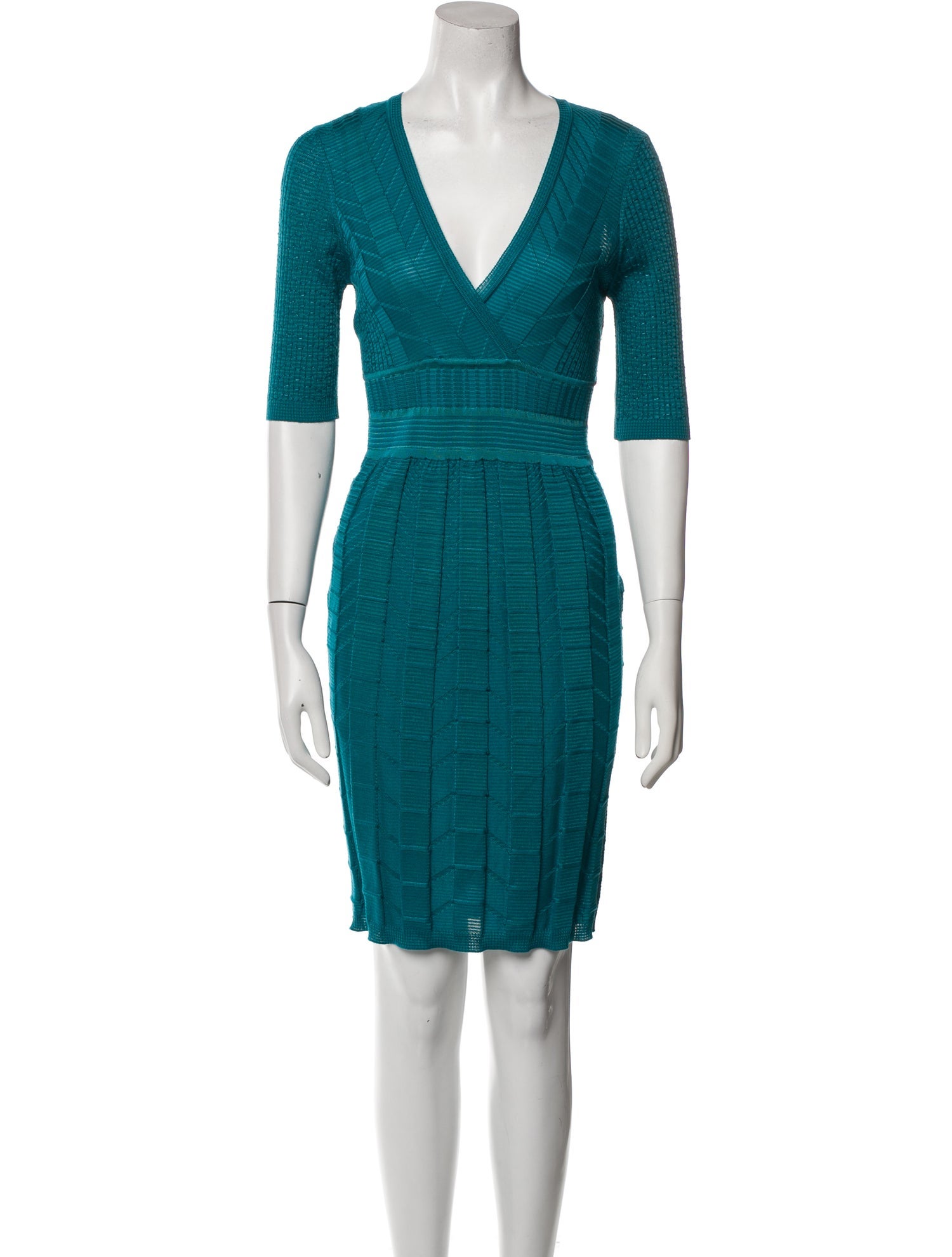 M Missoni V-Neck Knee-Length Dress - Blue Dresses, Clothing - WM4117453 | The RealReal