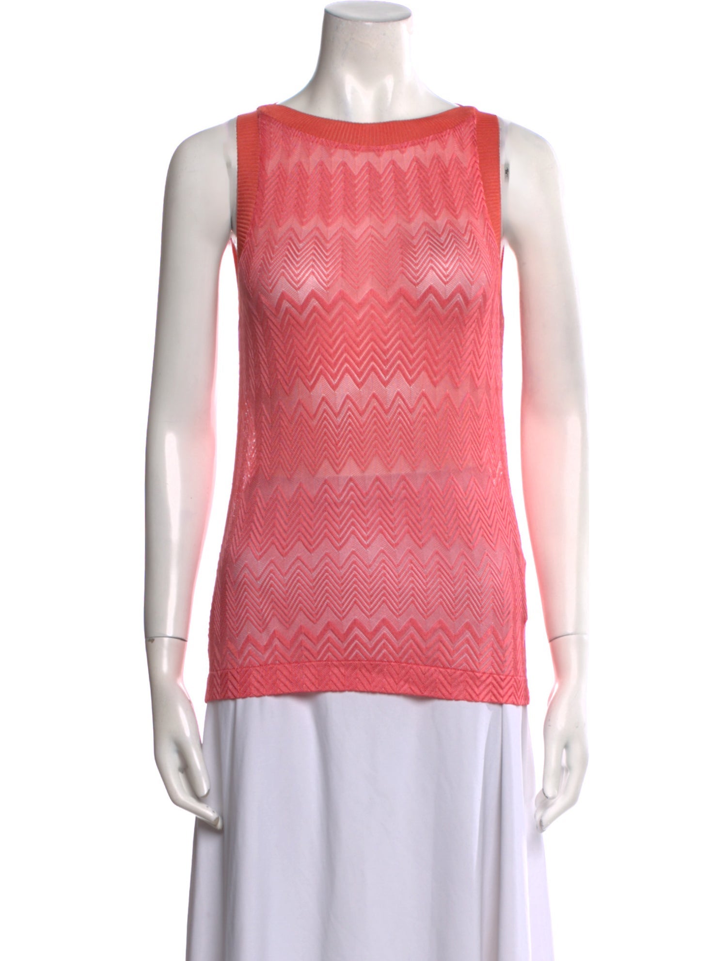 M Missoni Bateau Neckline Sleeveless Top w/ Tags - Pink Tops, Clothing - WM4118594 | The RealReal