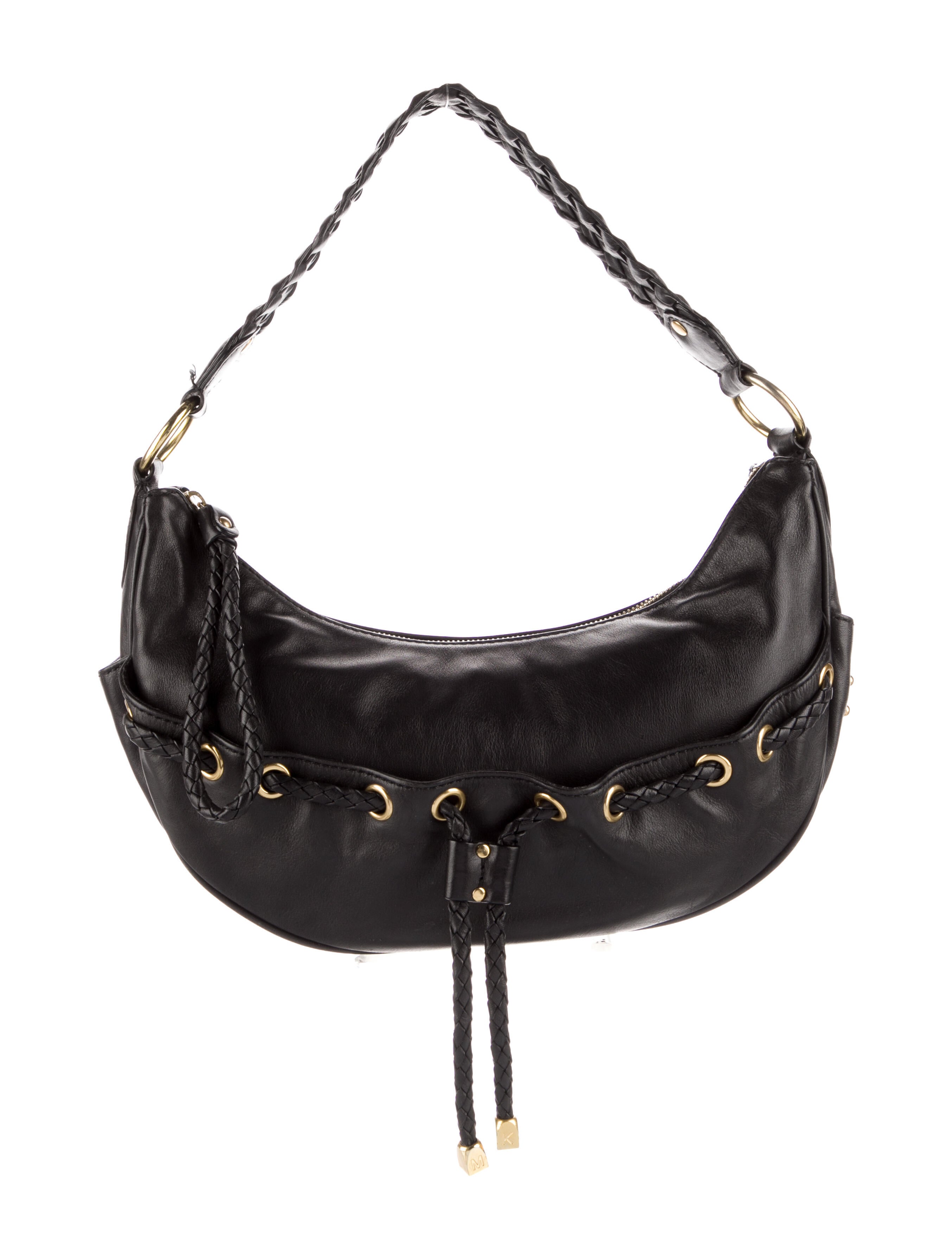 Michael Michael Kors Braided Leather Hobo Bag - Black Hobos, Handbags ...