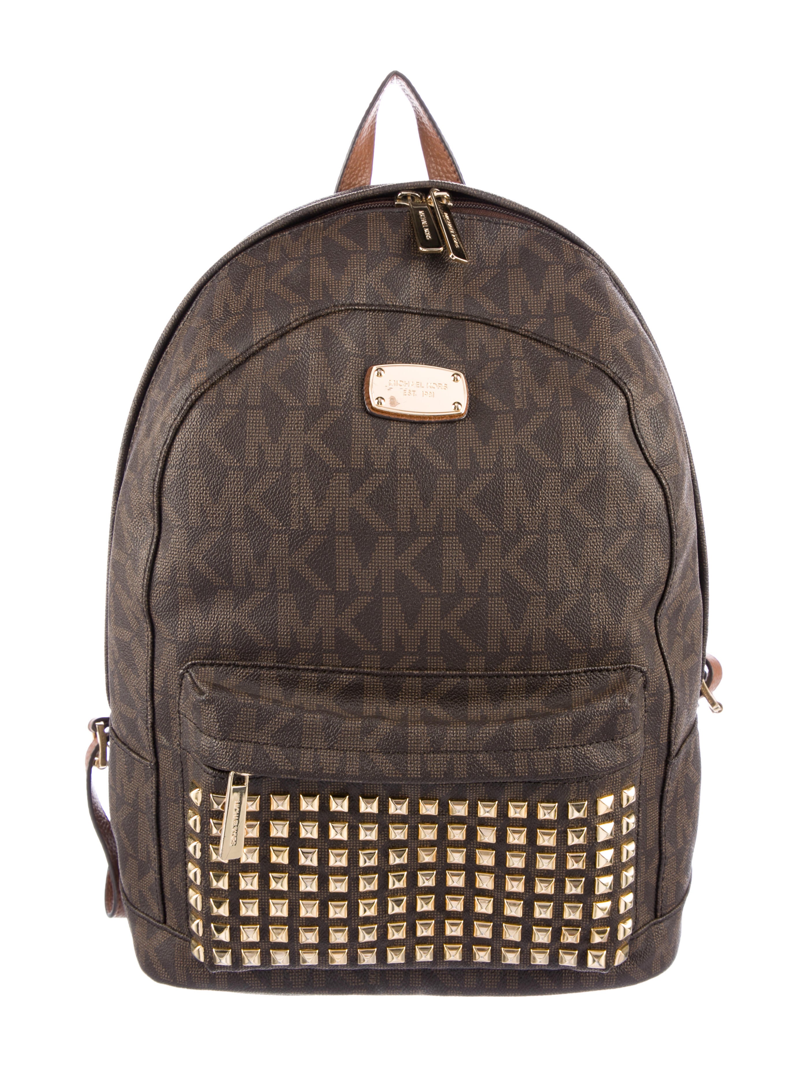 Michael Michael Kors Leather-Trimmed Monogram Backpack - Brown ...