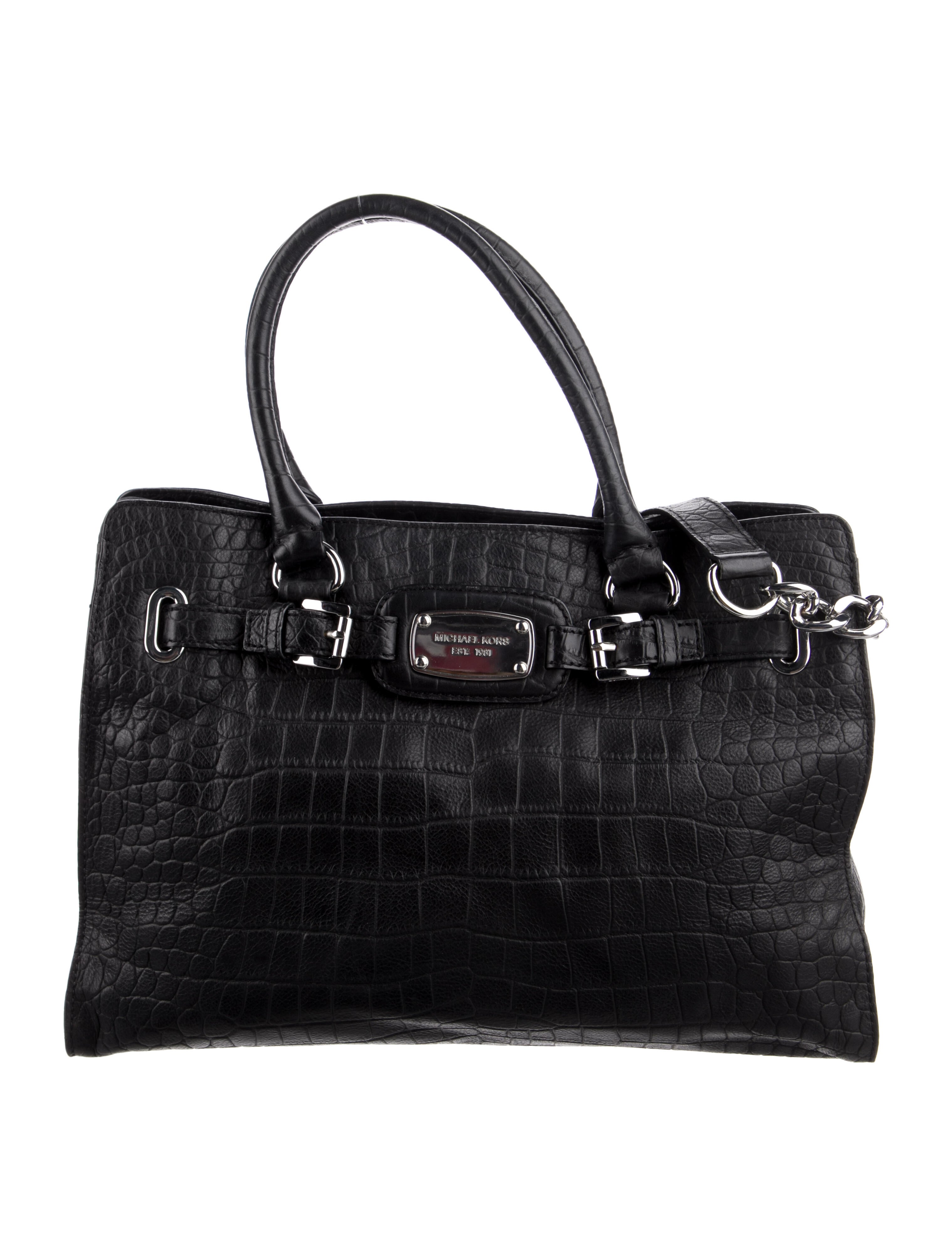 Michael Michael Kors Embossed Leather Tote Bag - Black Totes, Handbags ...