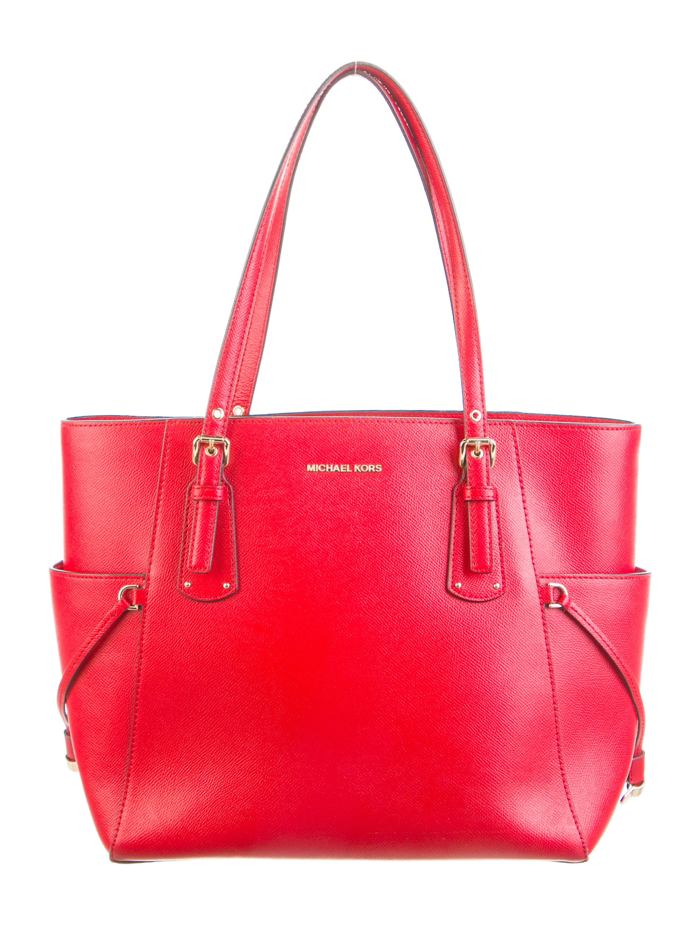 Michael Michael Kors Medium Leather Tote - Red Totes, Handbags ...
