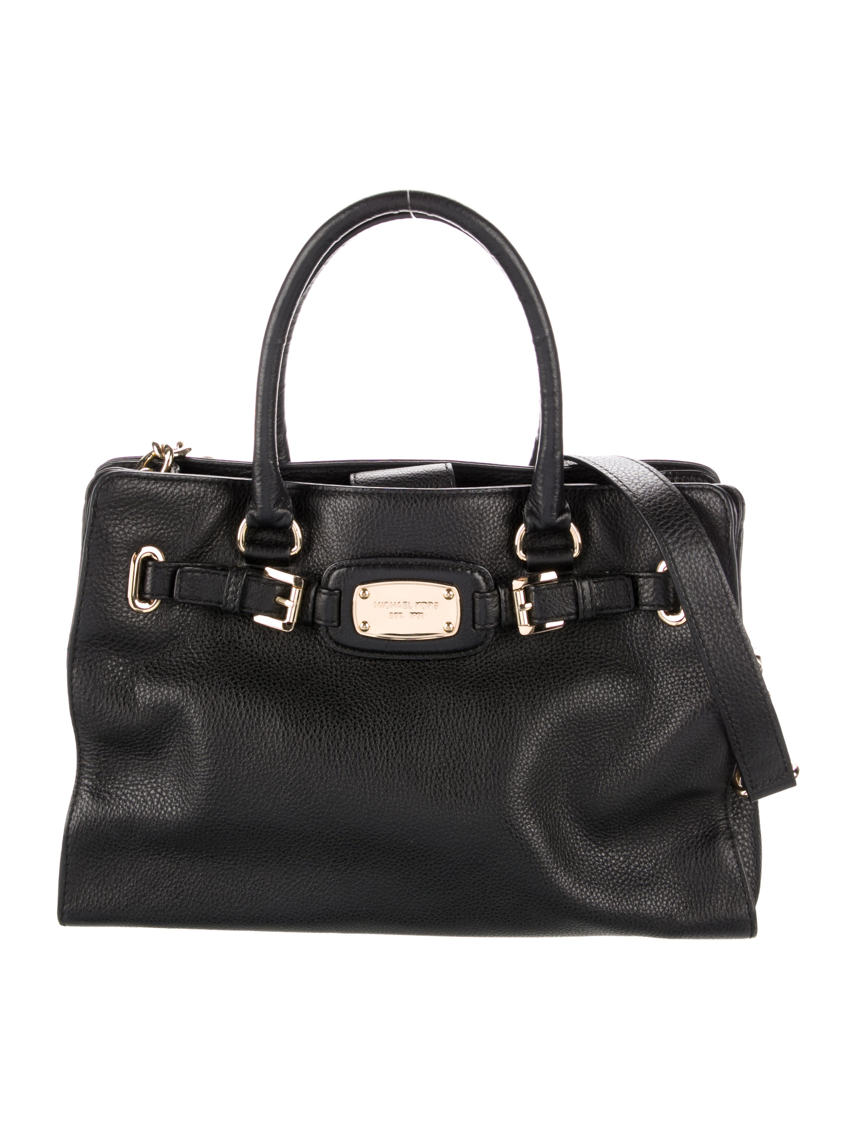 Michael Michael Kors Leather Chain-Link Handle Bag - Black Totes ...