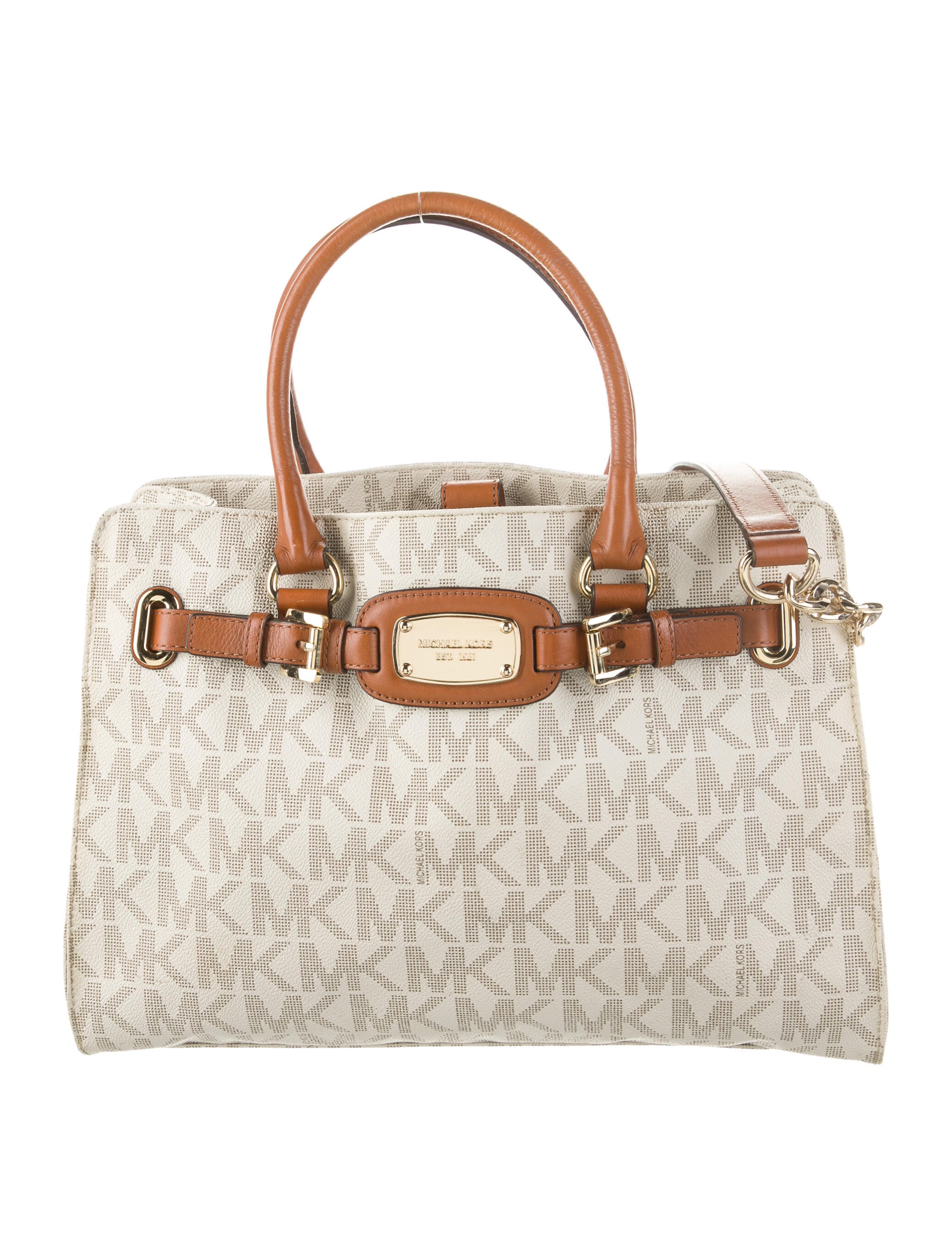 Michael Michael Kors Leather Trimmed Coated Canvas Tote Bag - Neutrals ...