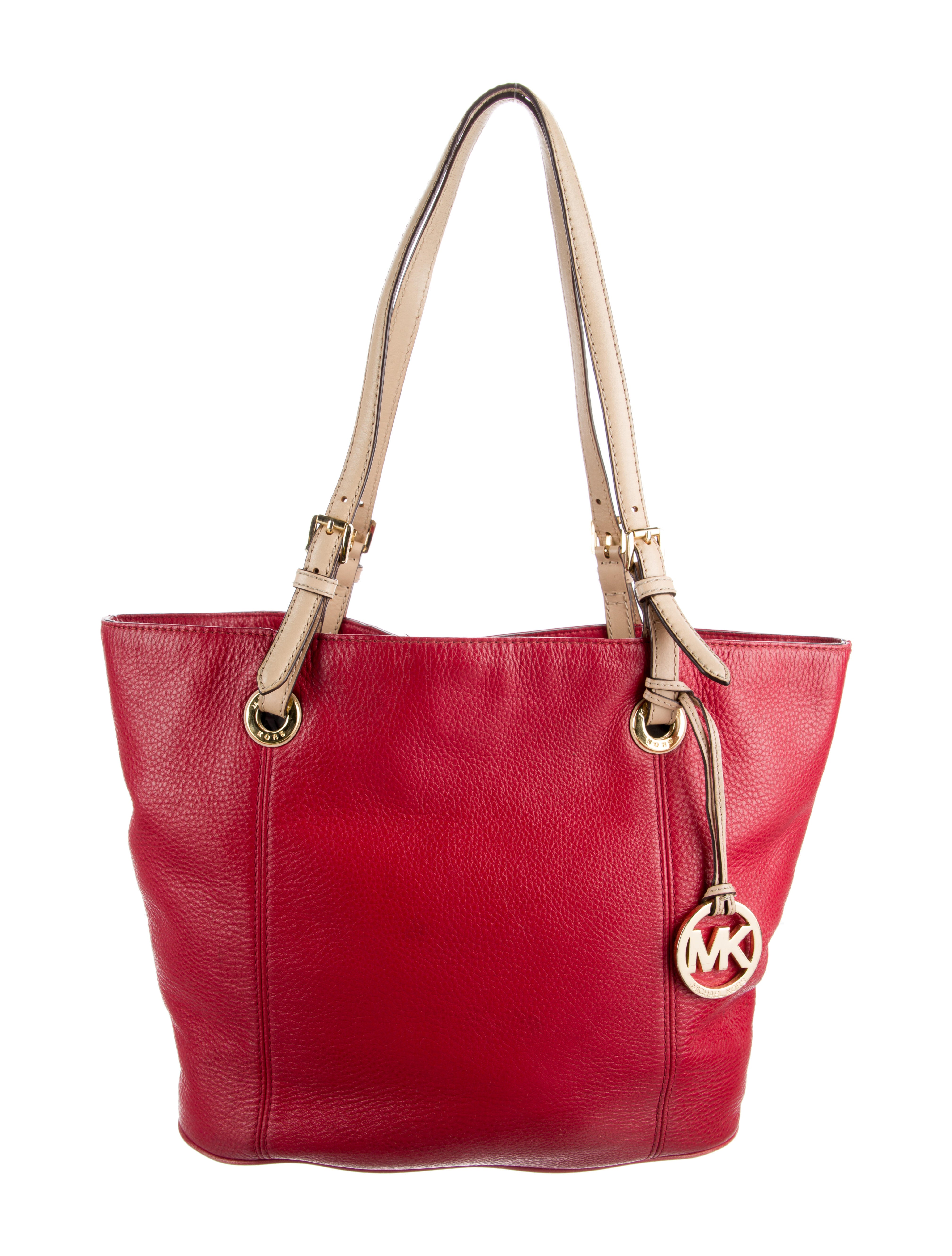 Michael Michael Kors Medium Leather Tote - Red Totes, Handbags ...
